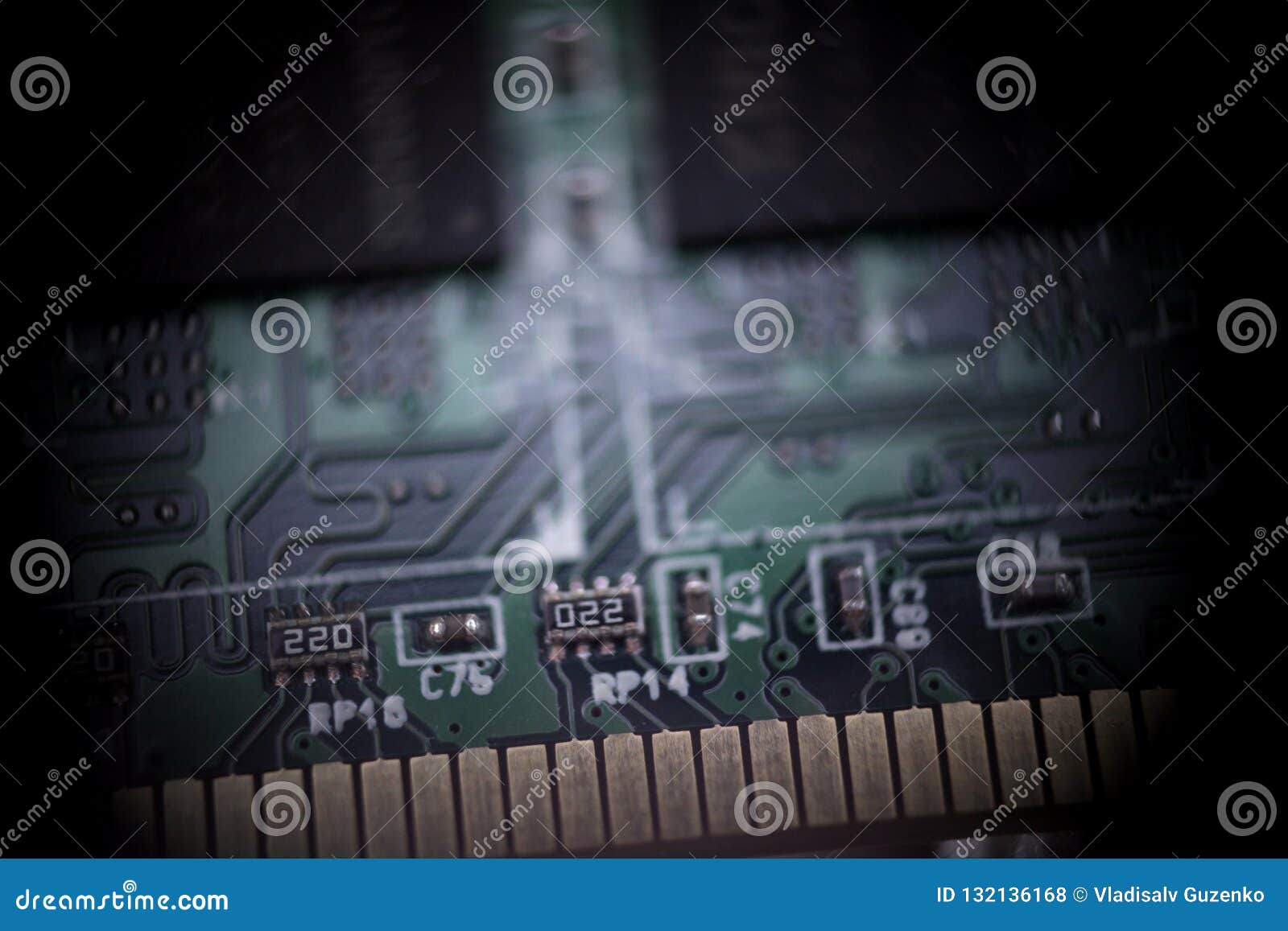 Mainboard Memory in Macro Close Up Stock Photo - Image of circuit ...