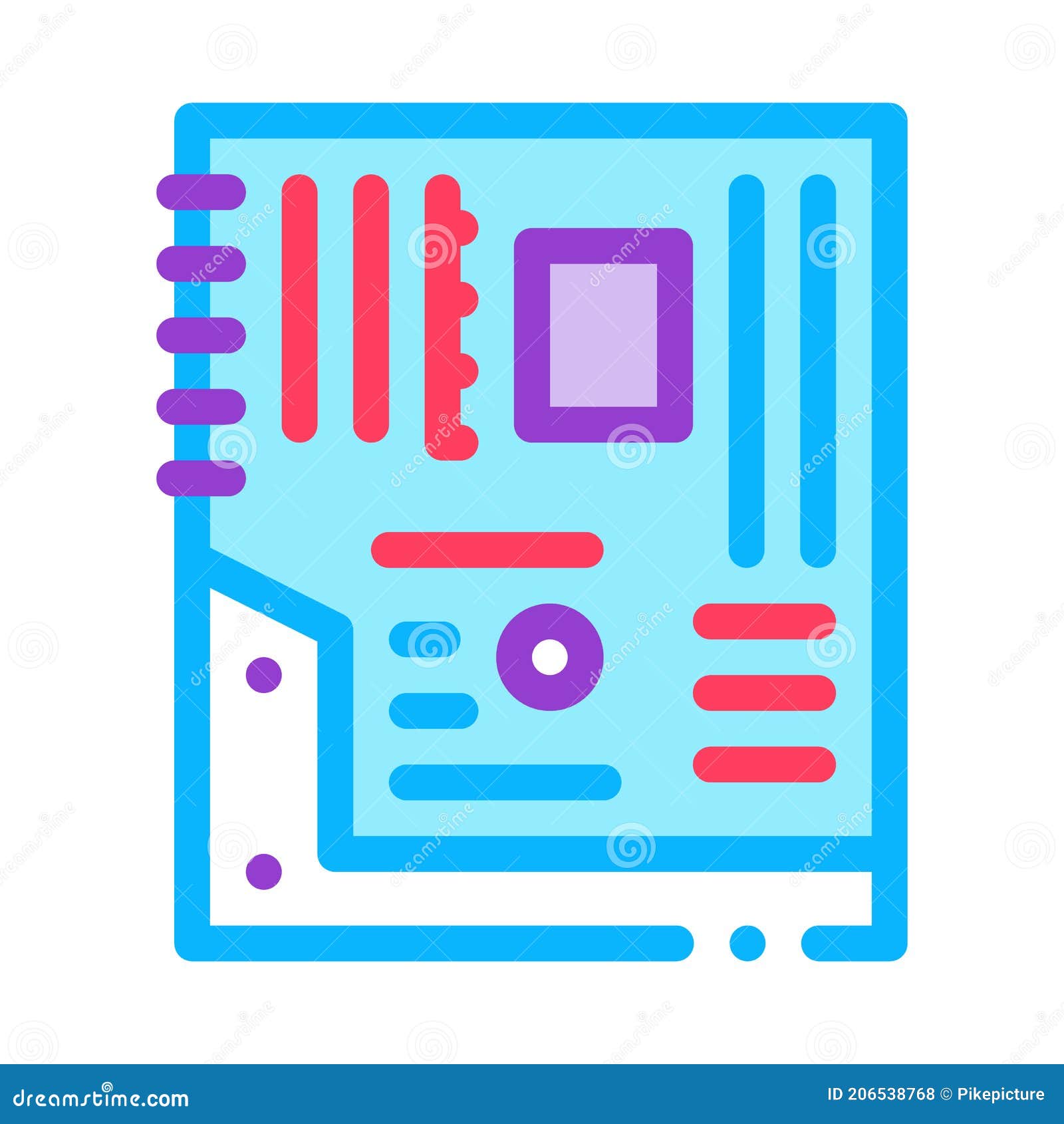 Mainboard Motheboard Computer Part Color Icon Vector Illustration Stock ...