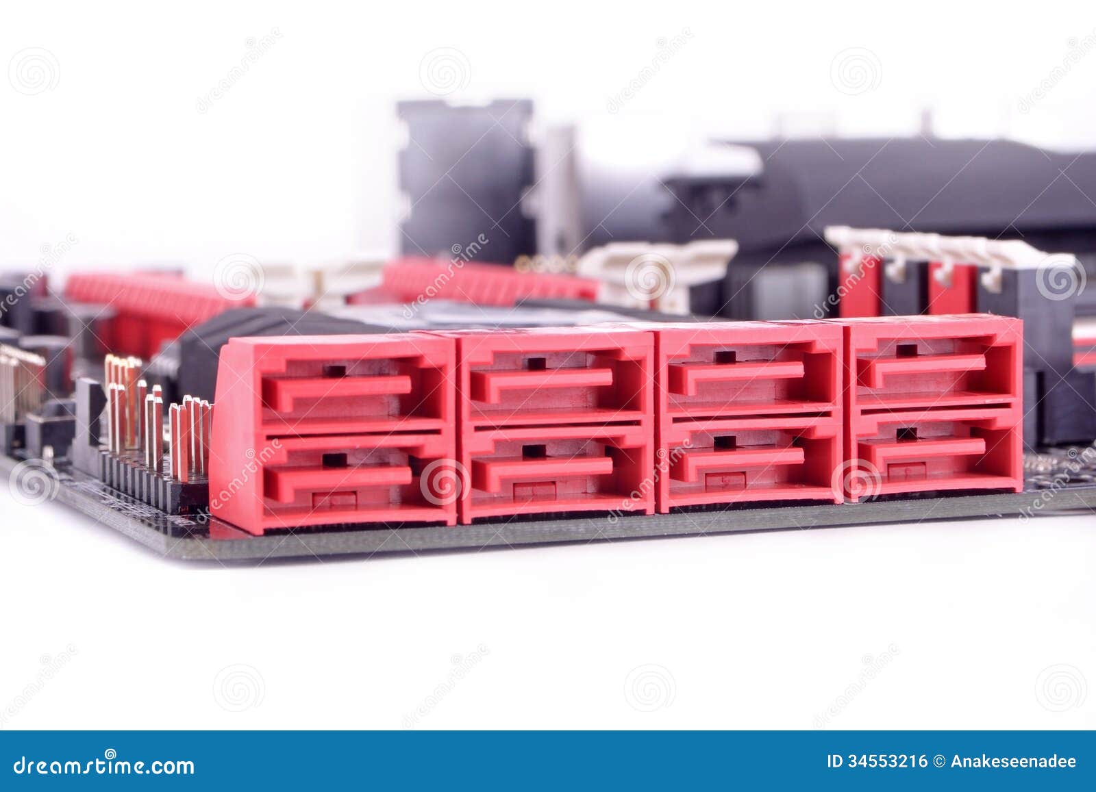 Mainboard sata port stock photo. Image of connection - 34553216