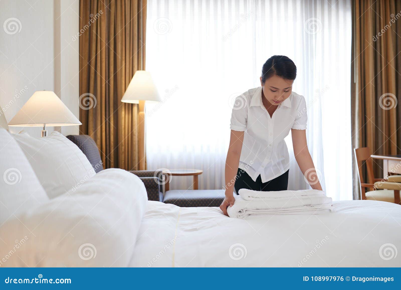 Preparing room for guests stock photo. Image of residence - 108997976