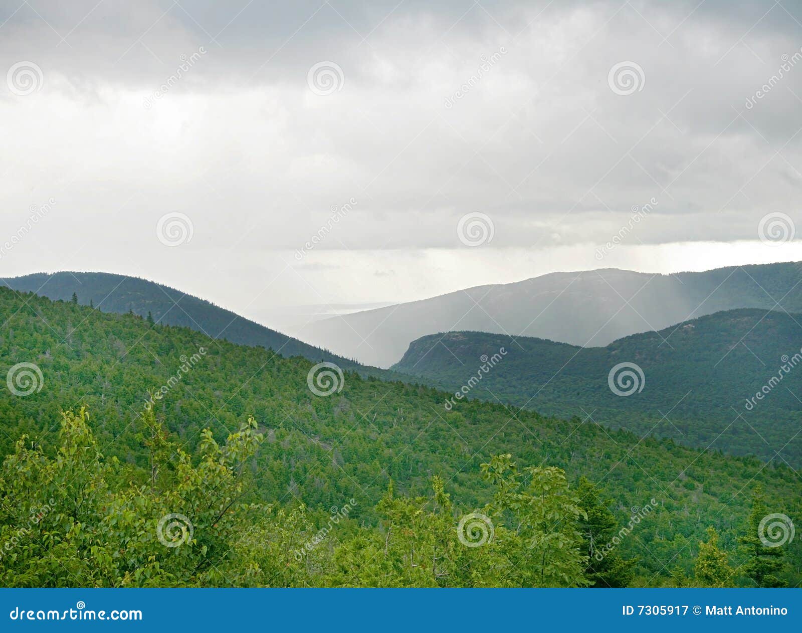 Maine landscape stock image. Image of foggy, spring, mountains - 7305917