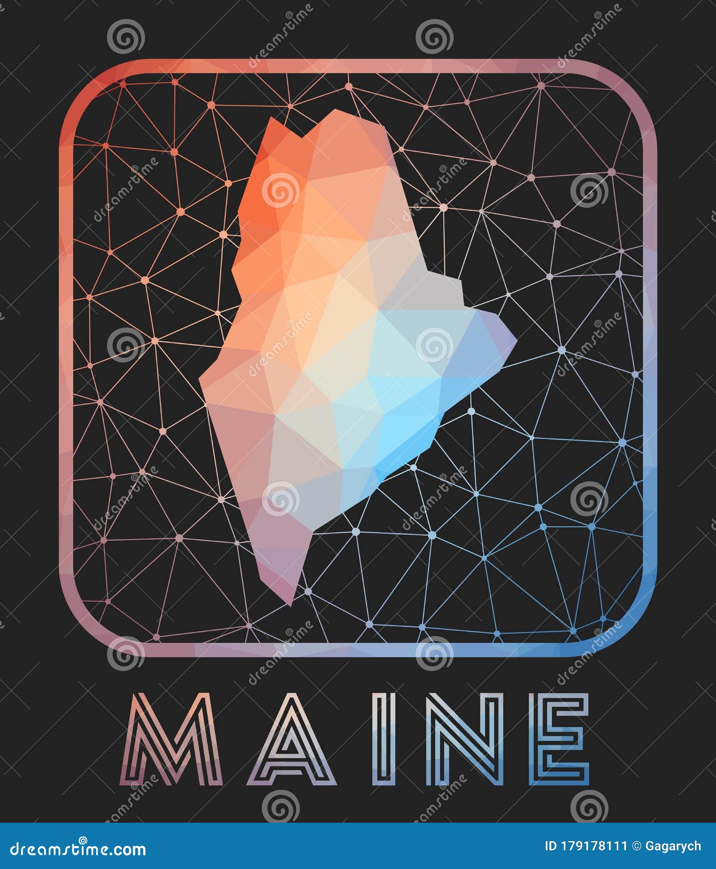 Maine map design. stock vector. Illustration of information - 179178111