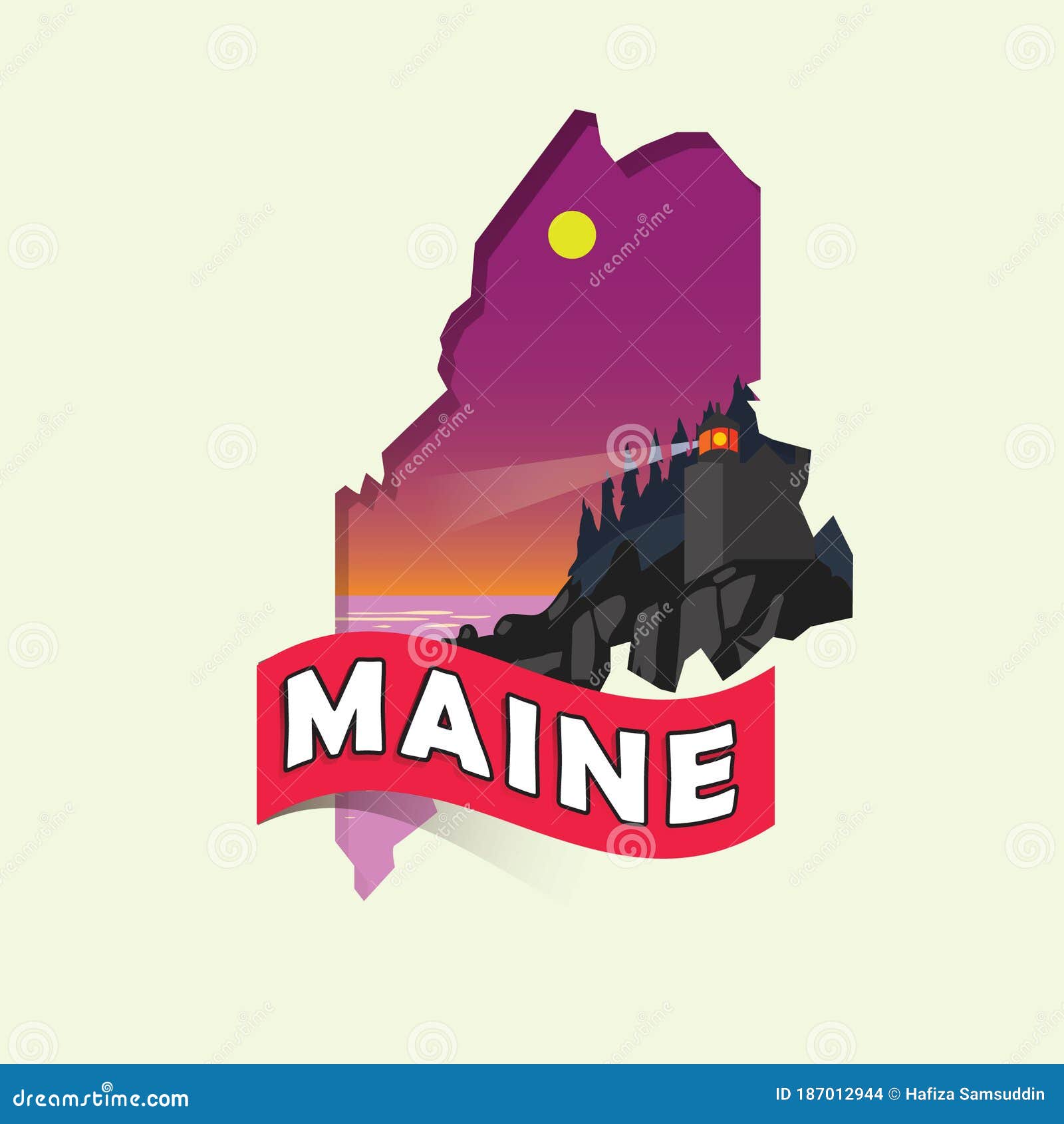 Maine Map. Vector Illustration Decorative Design Stock Vector ...