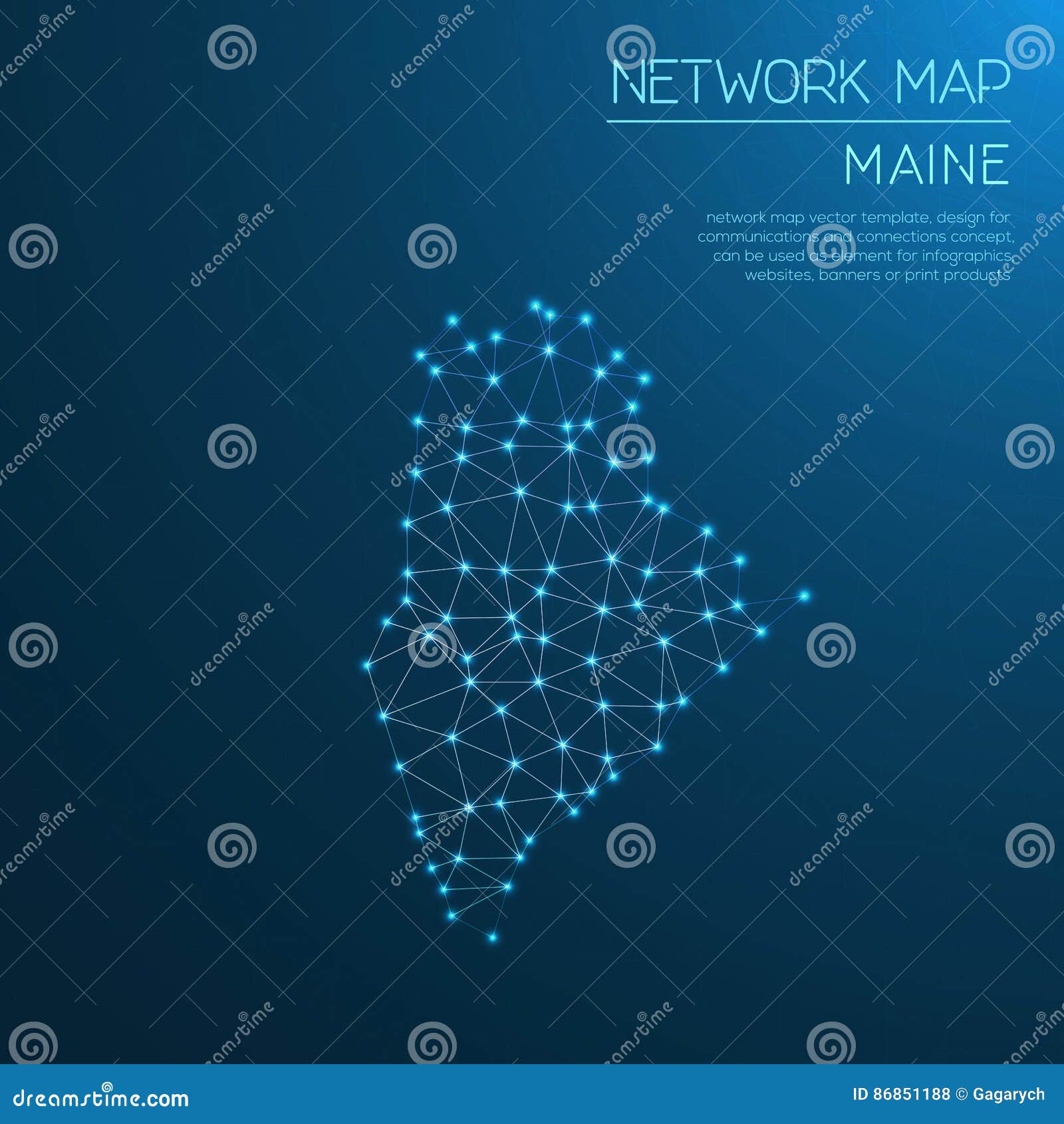 Maine network map. stock vector. Illustration of internet - 86851188