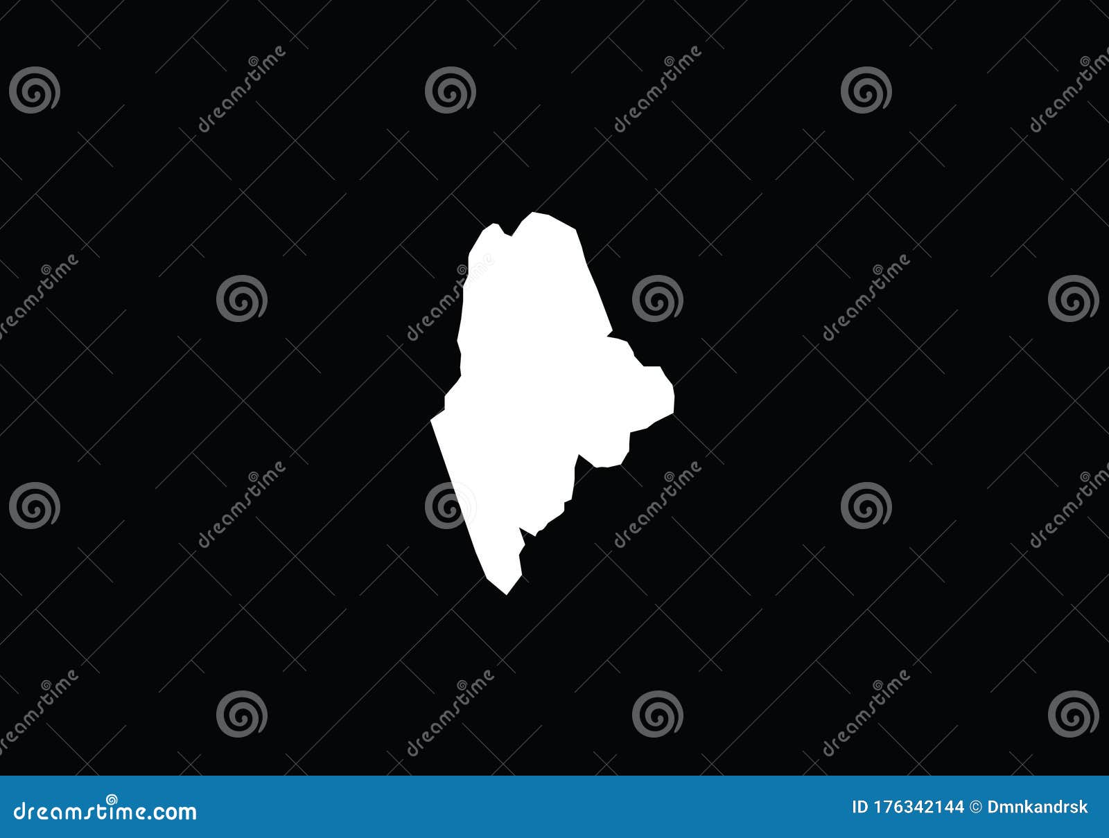 Maine Outline Map State Shape USA America Borders Stock Vector ...