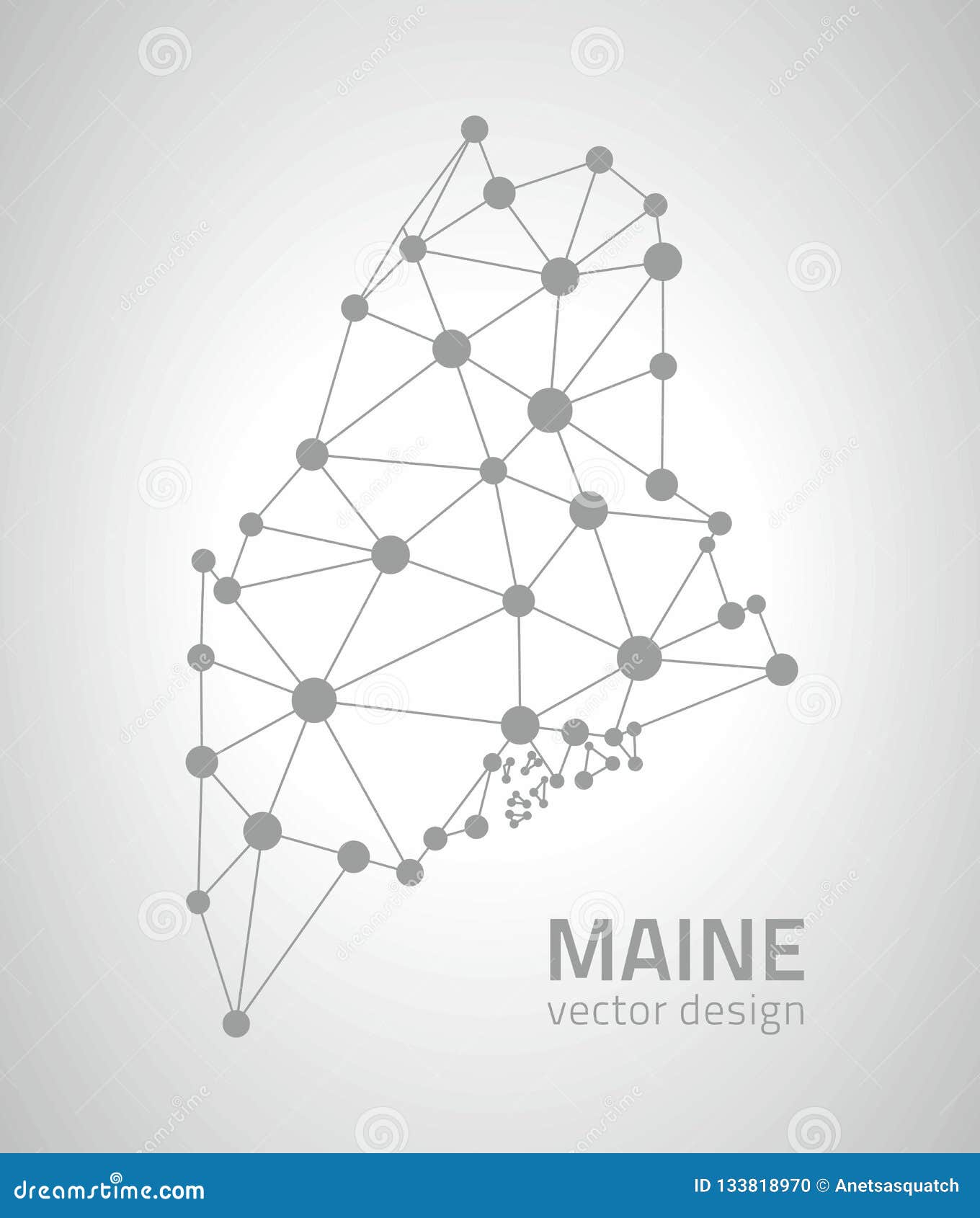 Maine Vector Grey Perspective Mosaic Dot Trendy Map Stock Vector ...
