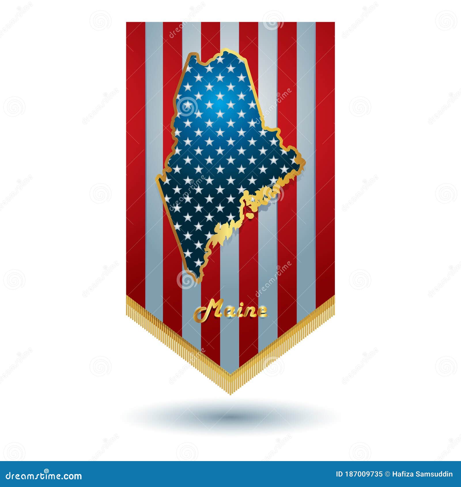 Maine State Banner. Vector Illustration Decorative Design Stock Vector ...
