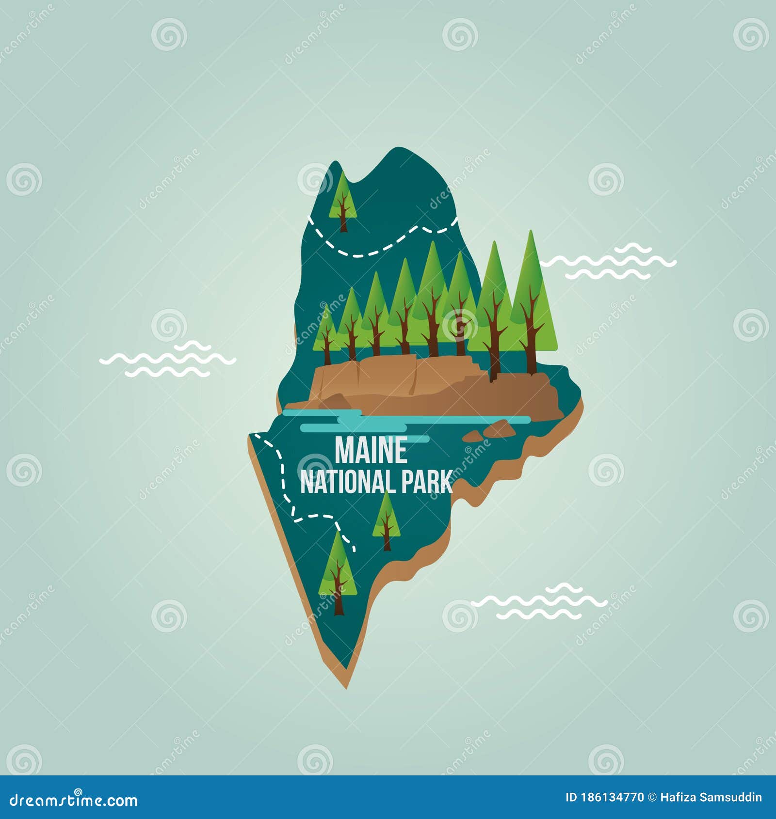 Maine State Map. Vector Illustration Decorative Design Stock ...