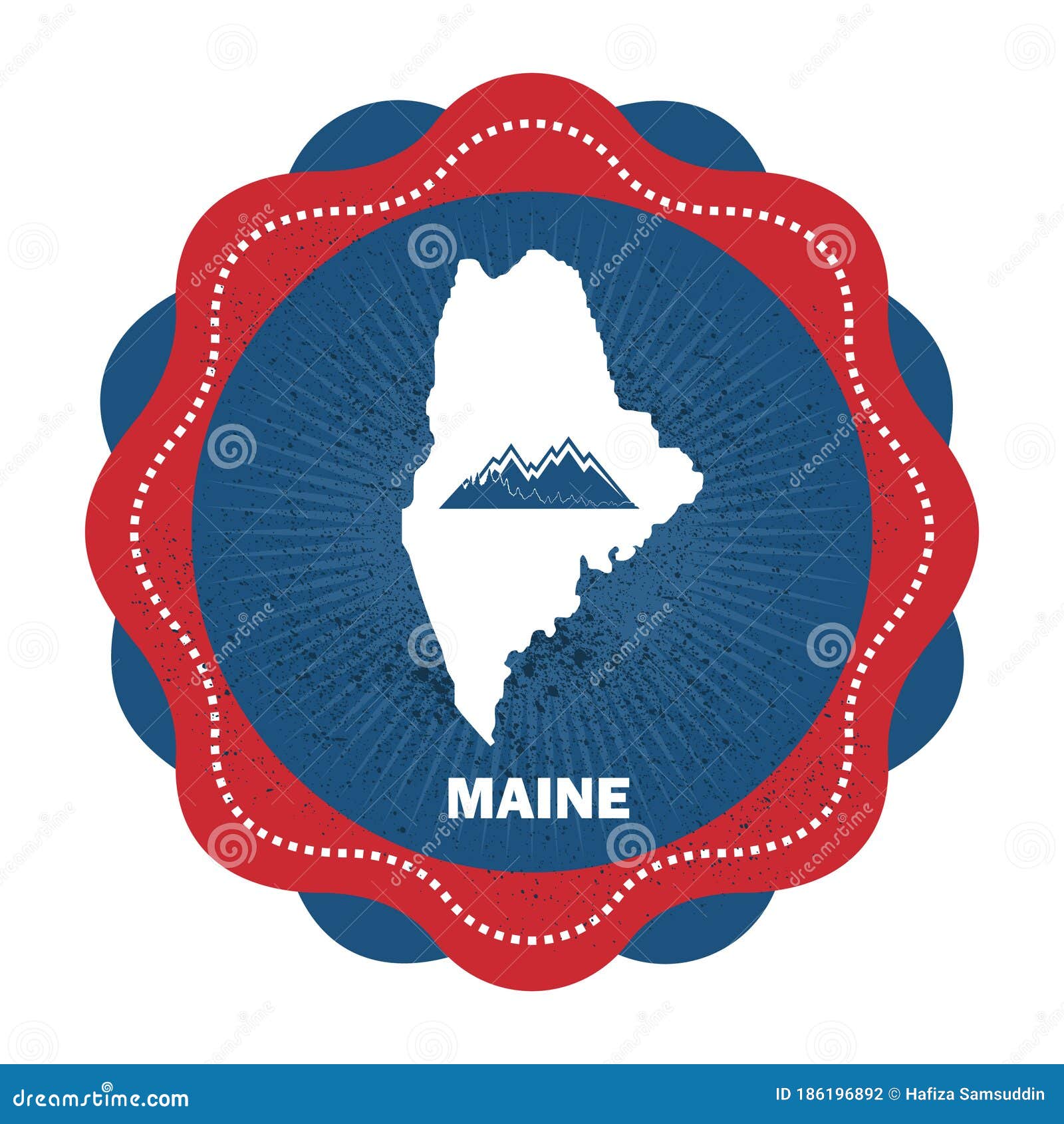 Maine State Map. Vector Illustration Decorative Design Stock Vector ...