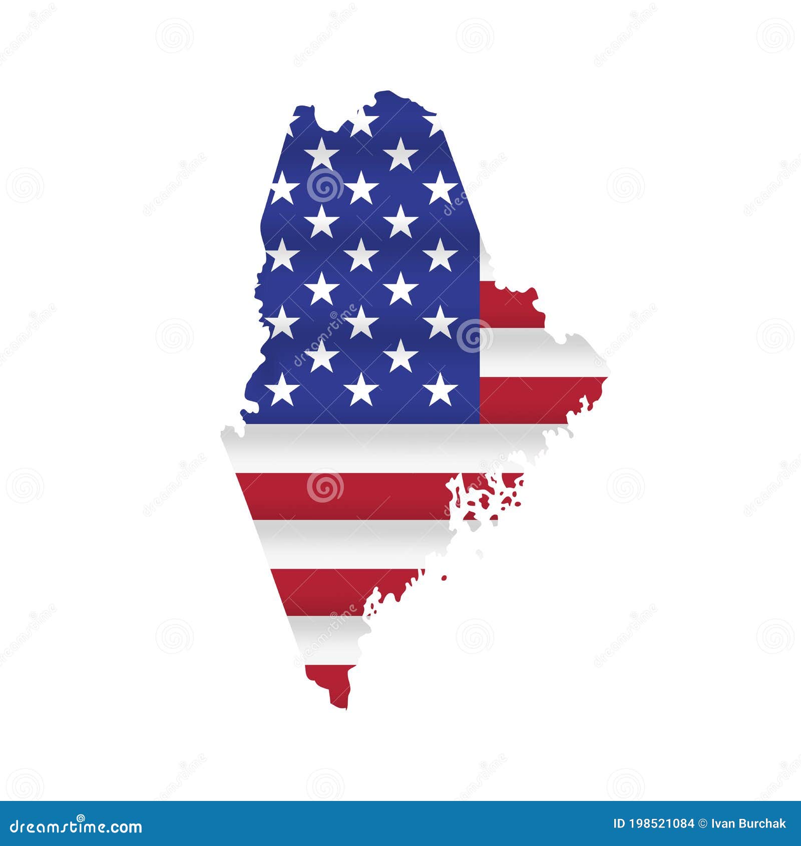 Maine US State Flag Map Vector Isolated Stock Vector - Illustration of ...