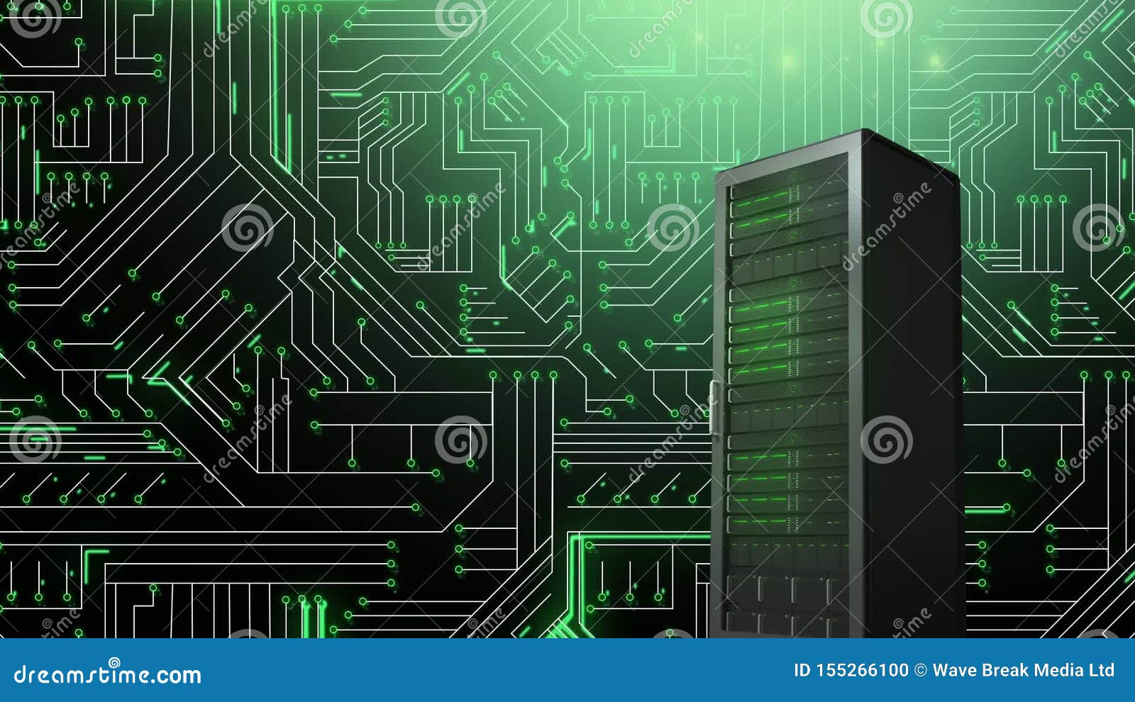 Mainframe Computer and Glowing Green Circuit Board Stock Footage ...