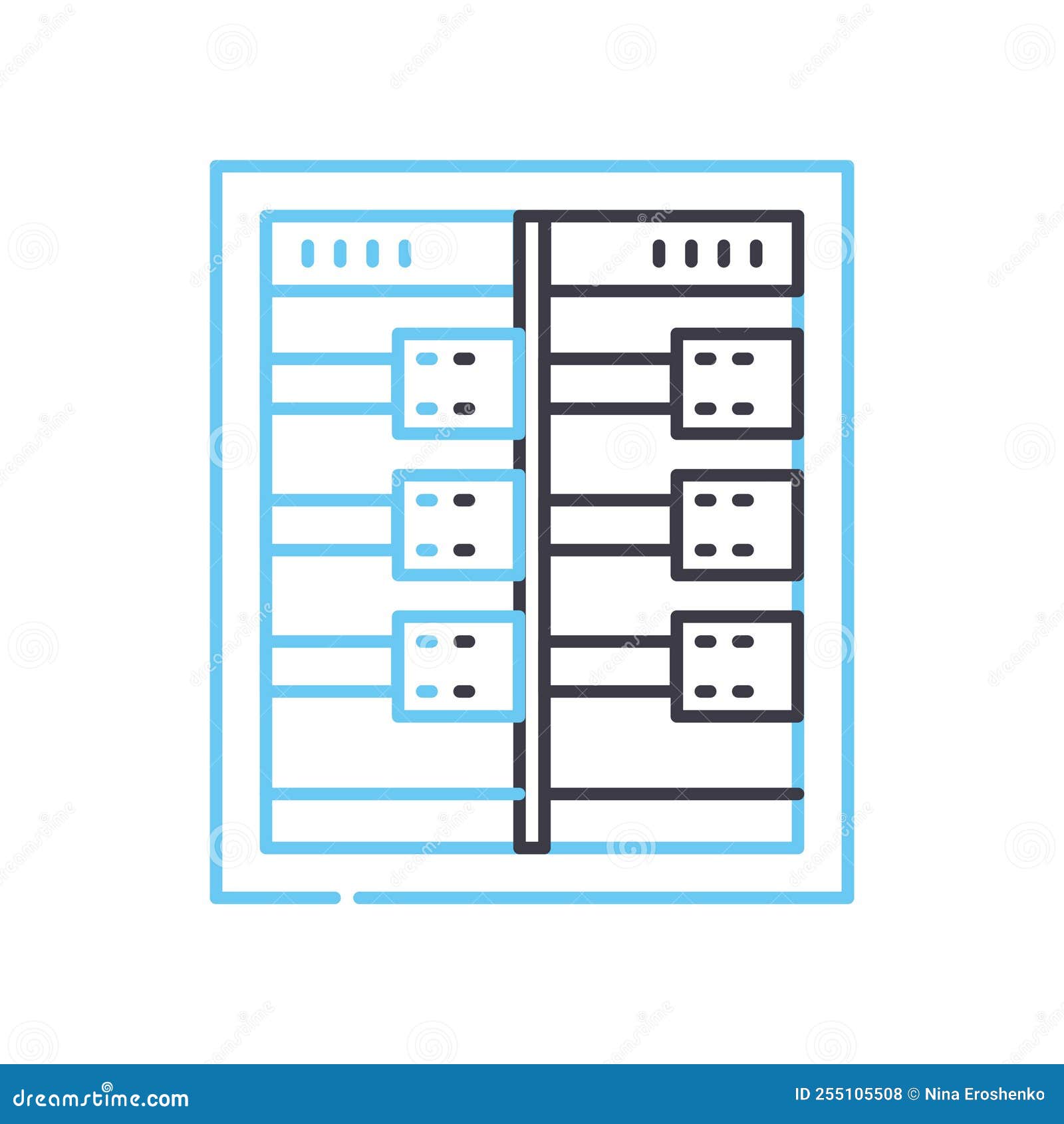 Mainframe Computer Server Line Icon, Outline Symbol, Vector ...