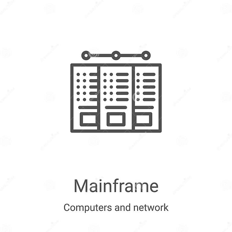 Mainframe Icon Vector from Computers and Network Collection. Thin Line Mainframe Outline Icon ...