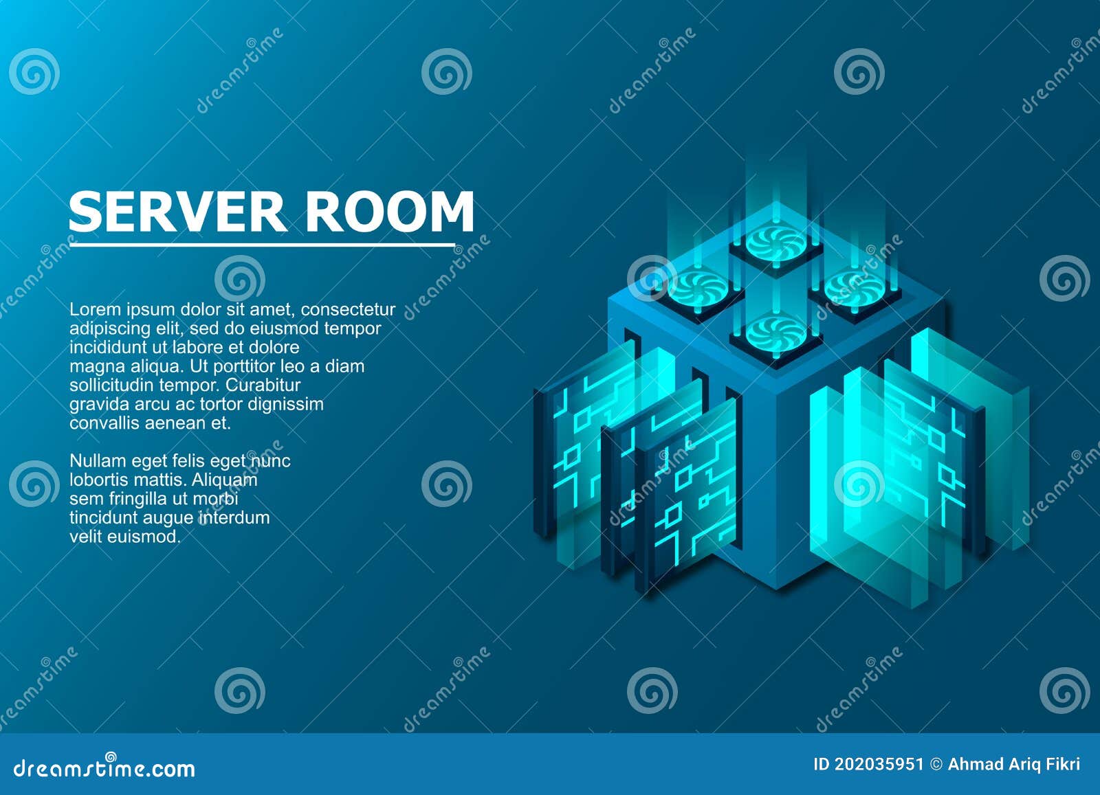 Mainframe, Powered Server, Data Center, Cloud Data Storage Isometric ...