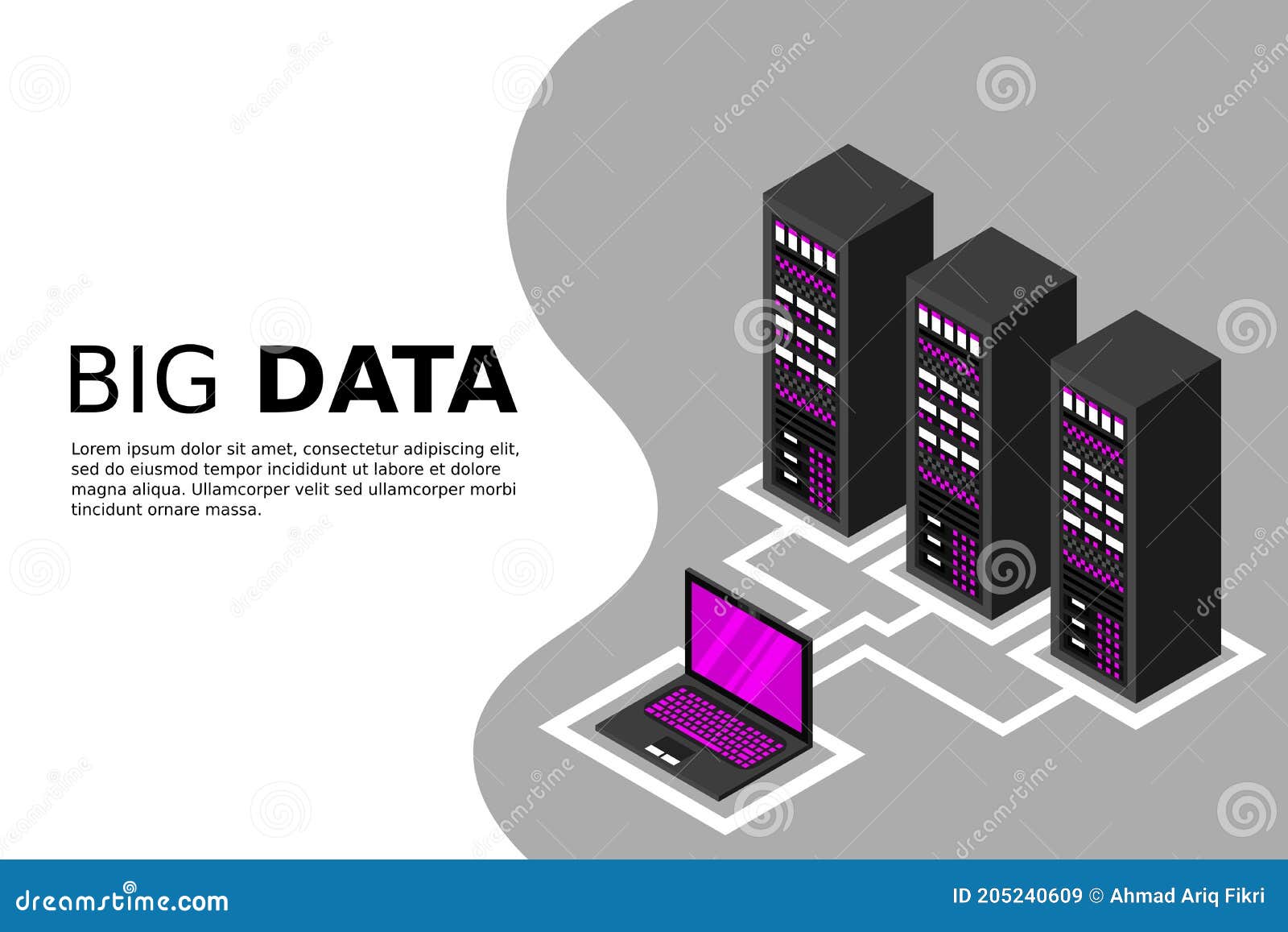 Mainframe Powered Server High Technology Concept Data Center Cloud Data ...