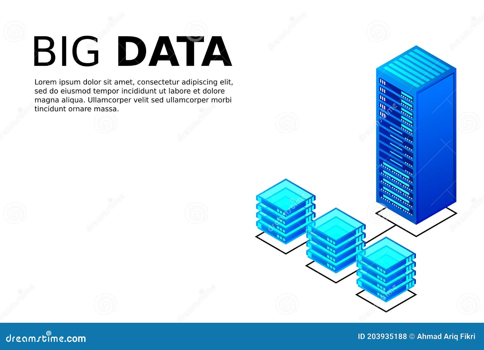 Mainframe, Powered Server, High Technology Concept, Data Center, Cloud Data Storage Isometric ...