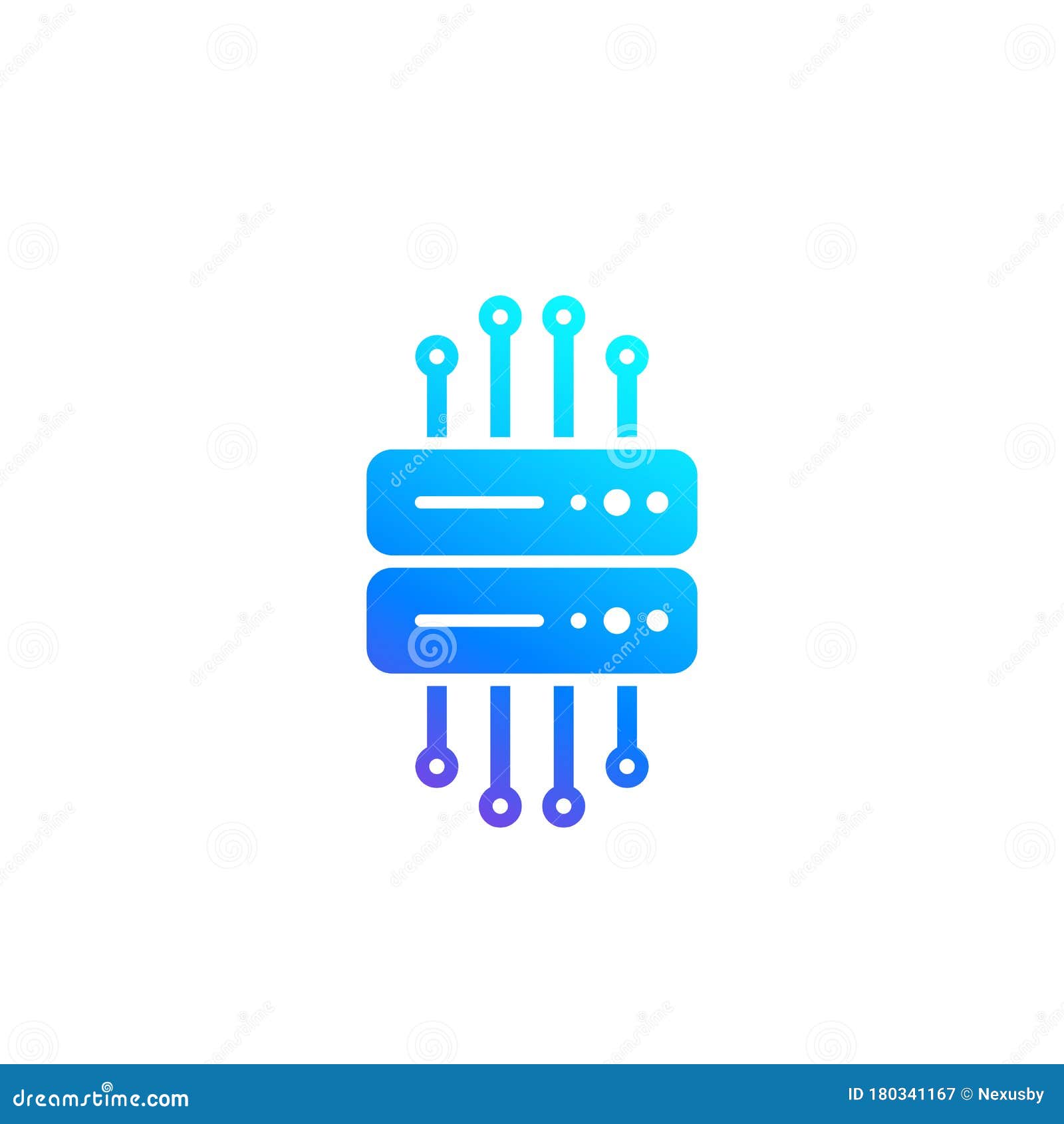 Mainframe, Remote Server Icon Stock Vector - Illustration of centre ...