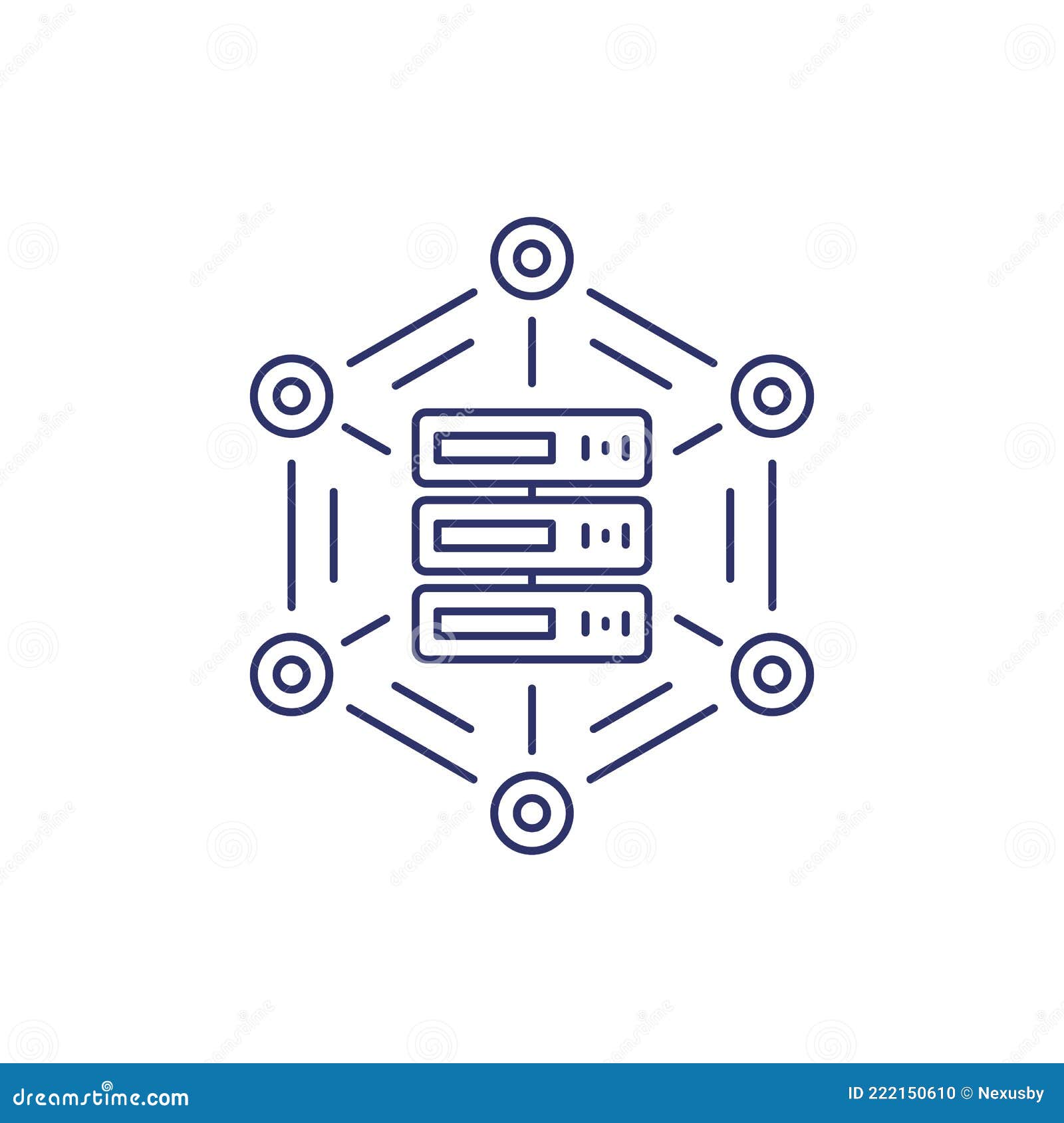 Mainframe, Server or Hosting Service Line Icon Stock Vector ...