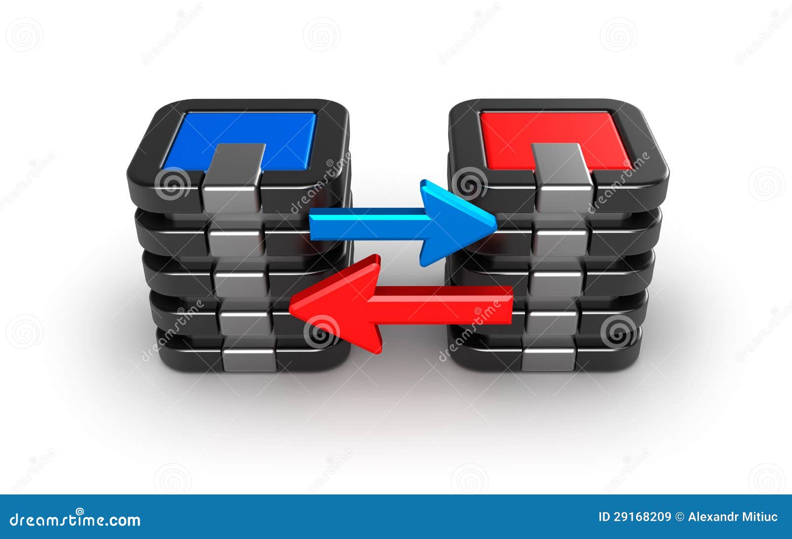 Mainframe Servers Exchanging Information. Stock Illustration ...