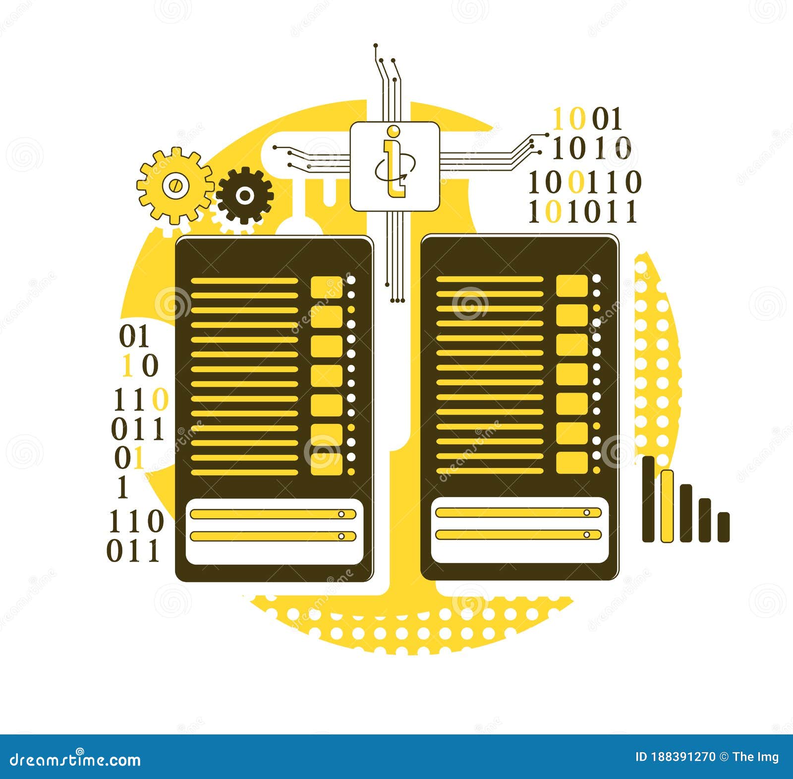 Mainframe Thin Line Concept Vector Illustration Stock Vector ...