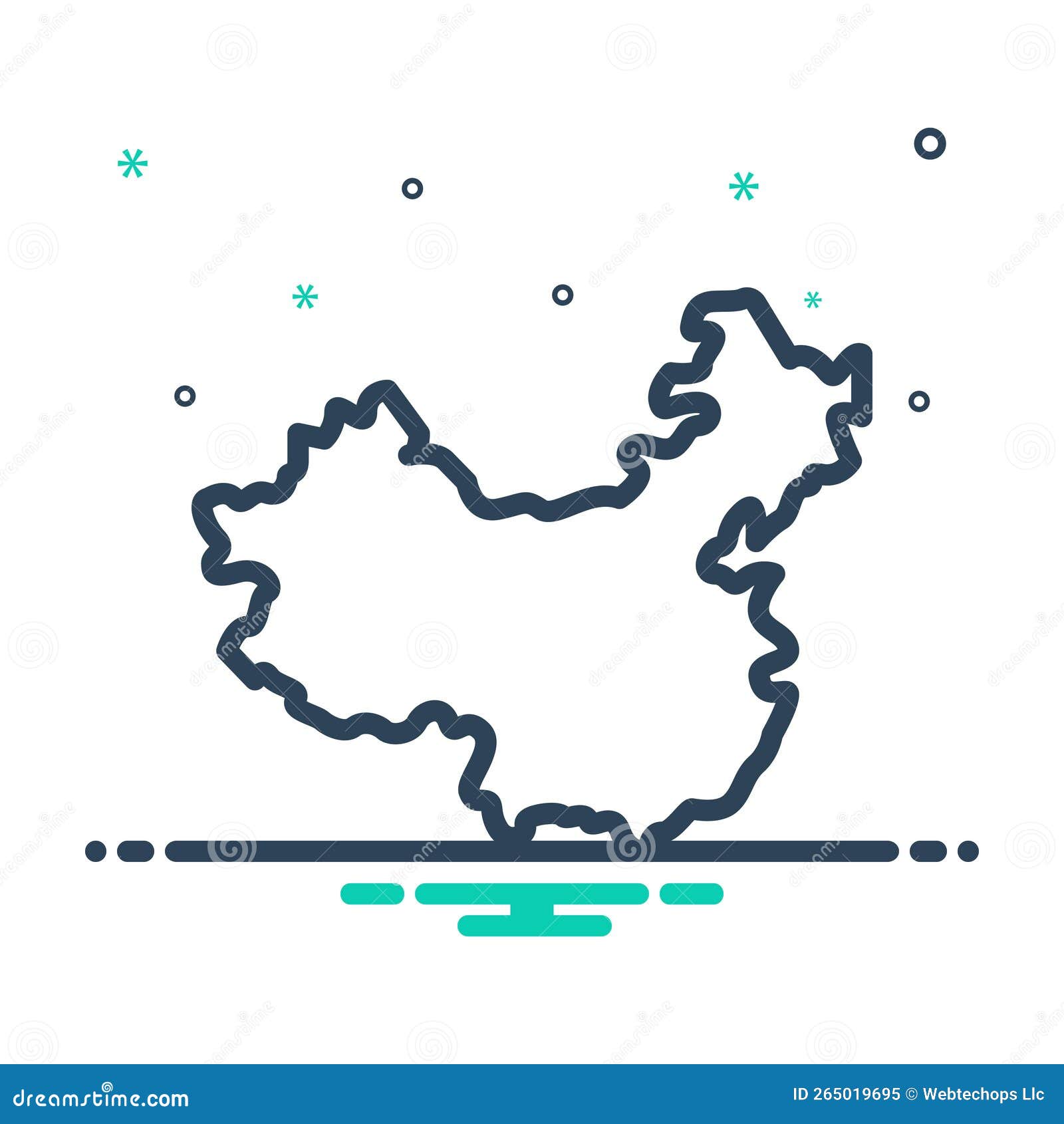 Mix Icon for Mainland, Hull Shape and Map Stock Vector - Illustration ...