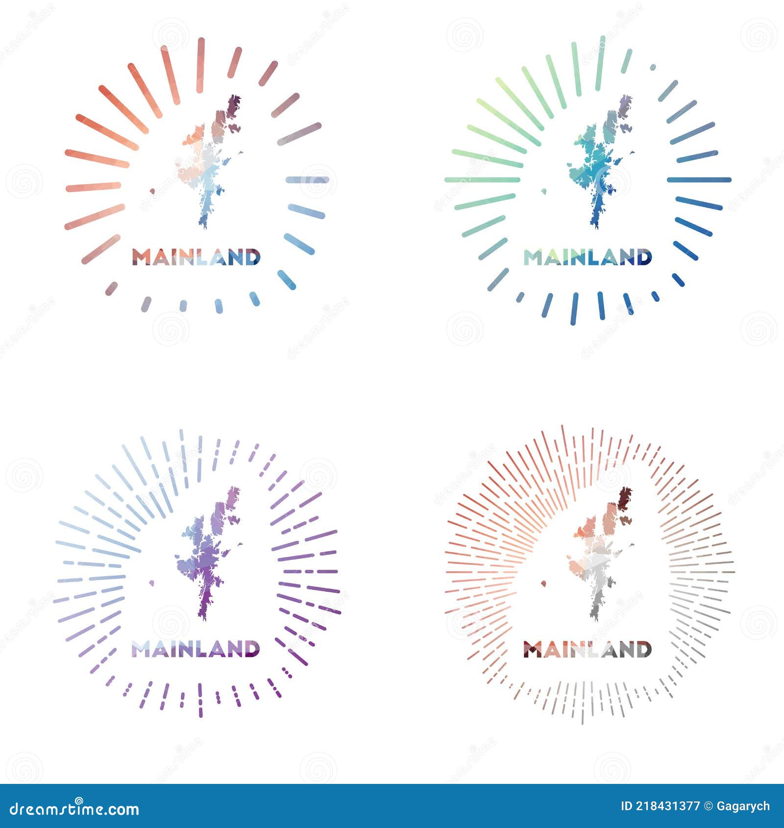 Mainland Low Poly Logo. Cartoon Vector | CartoonDealer.com #153265303