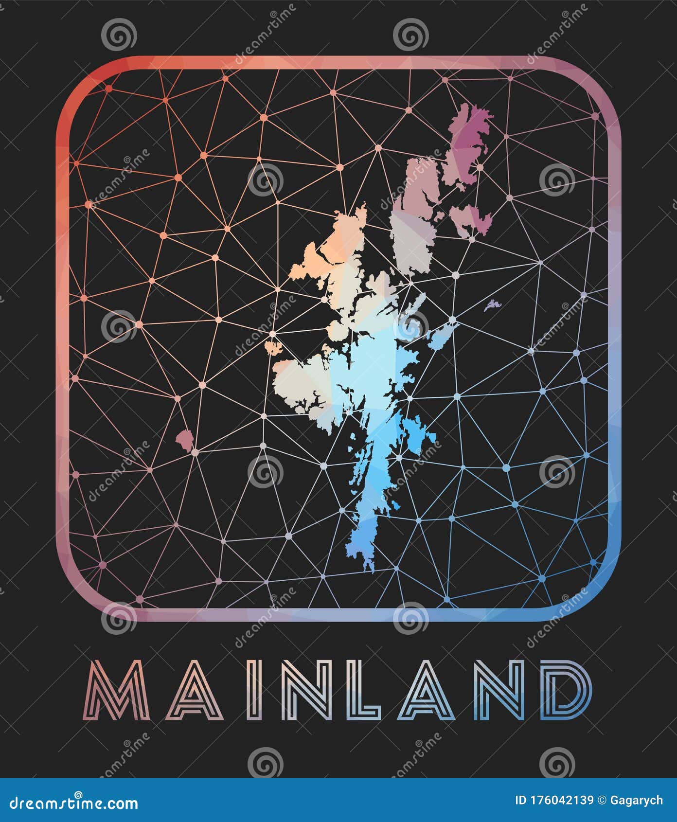 Mainland Low Poly Logo. Cartoon Vector | CartoonDealer.com #153265303