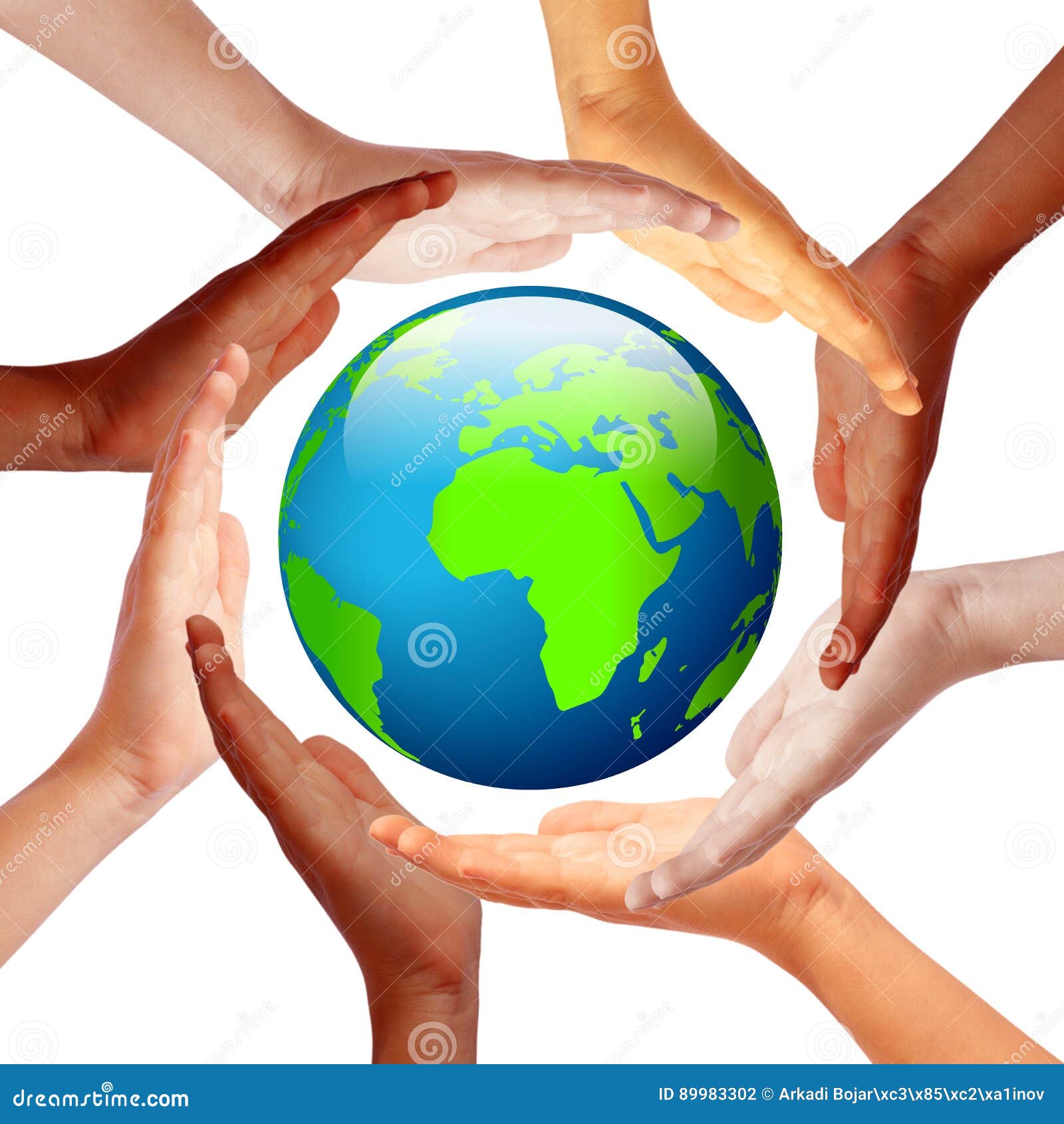 Mains autour de la terre photo stock. Image du transmission - 89983302