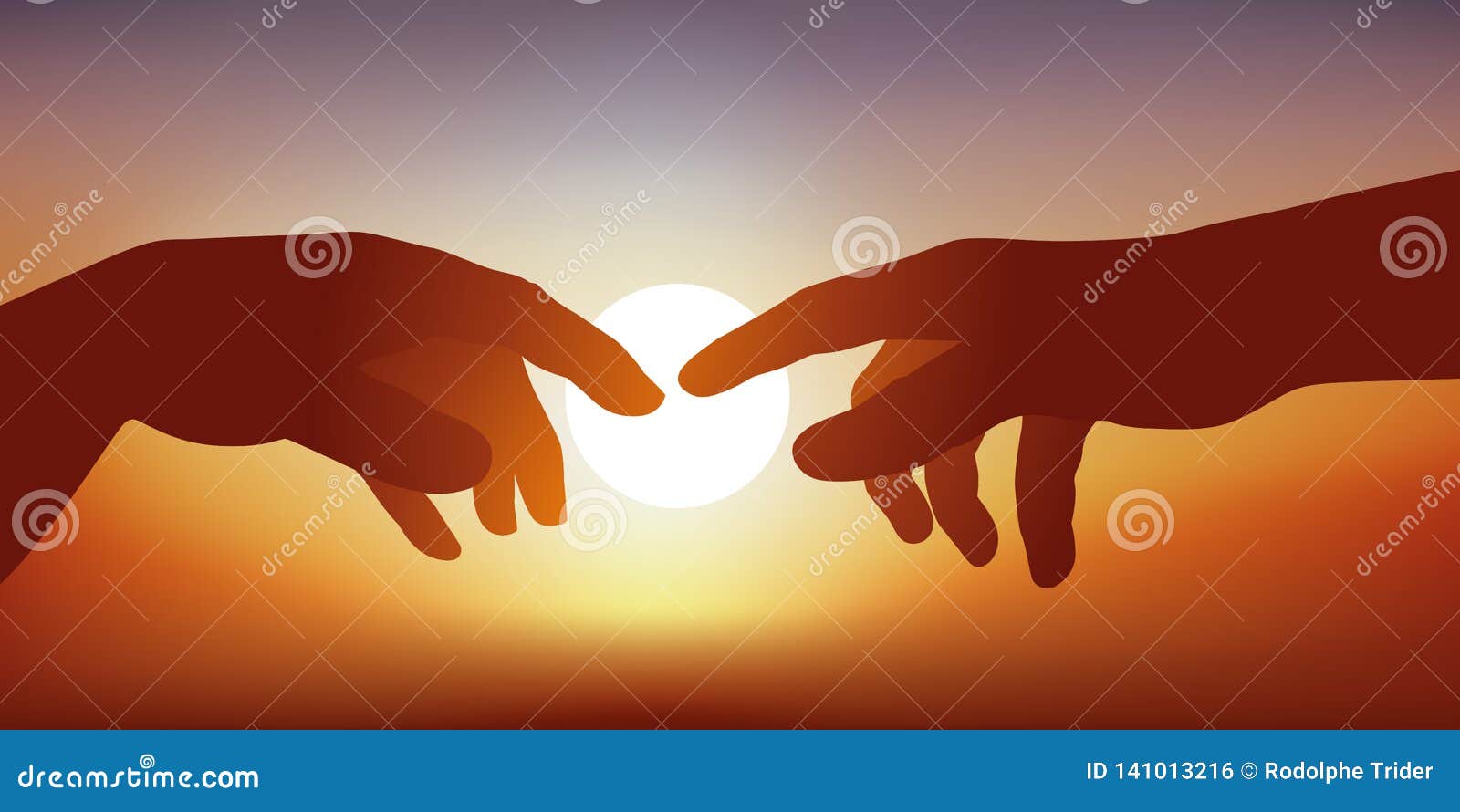 Concept of Creation and Communication, with the Hands of Adam and God ...