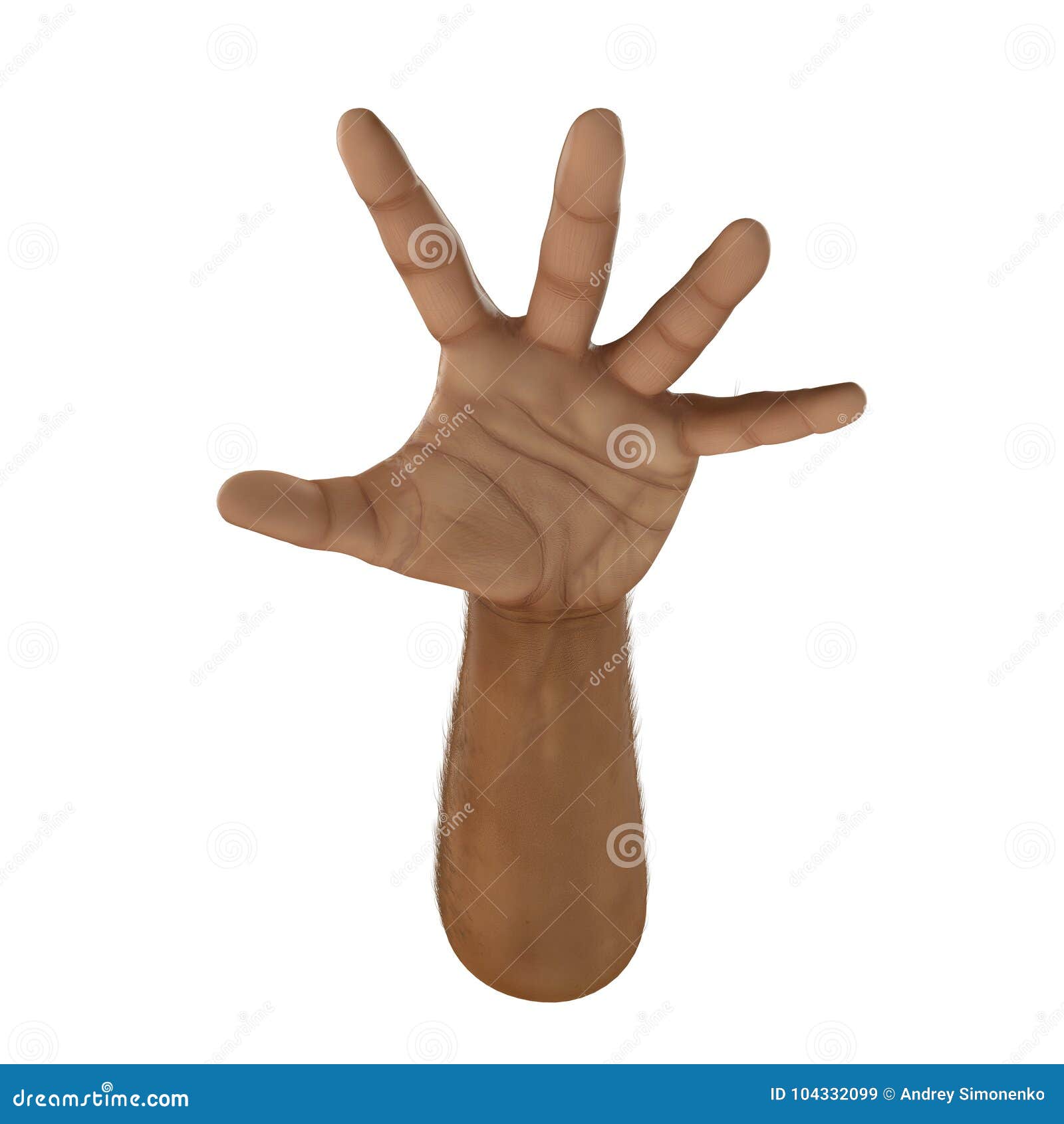 Mains D'homme Sur Le Blanc Front View Illustration 3D Illustration ...