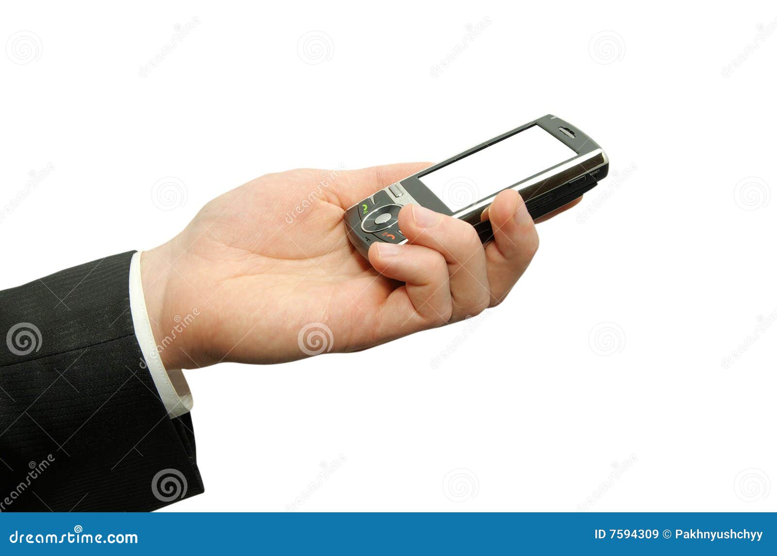 Mains de communicateur image stock. Image du neuf, poche - 7594309