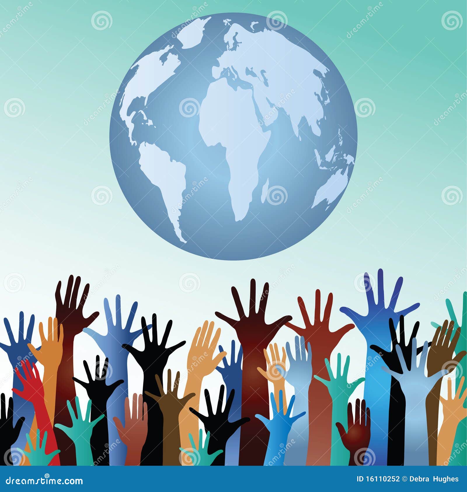 Mains De Multiculture Avec Le Globe Illustration de Vecteur ...