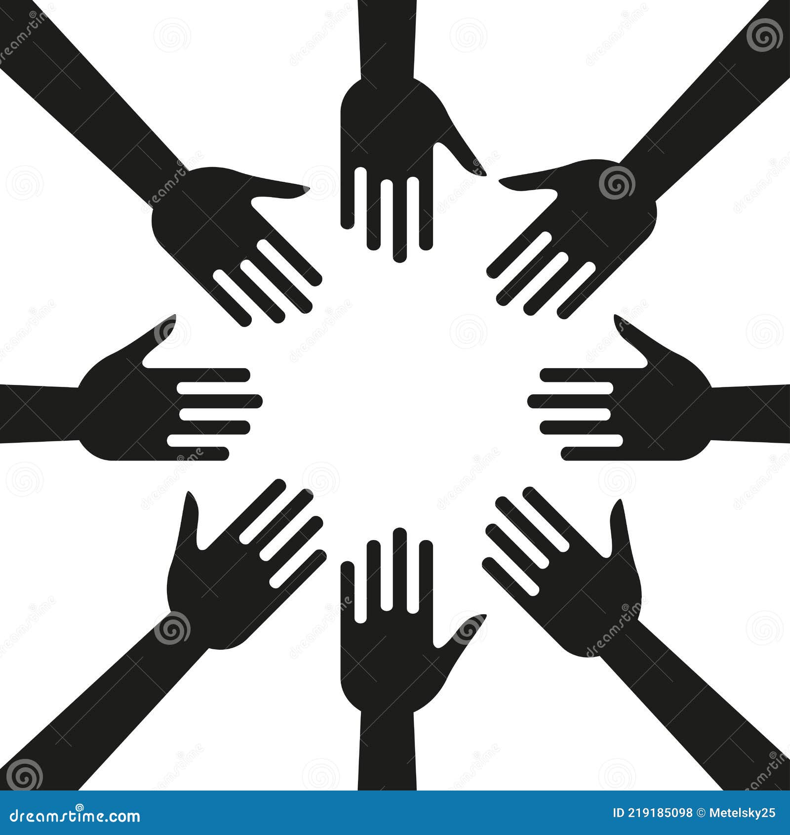 Mains En Cercle. Illustration Vectorielle. Illustration de Vecteur ...