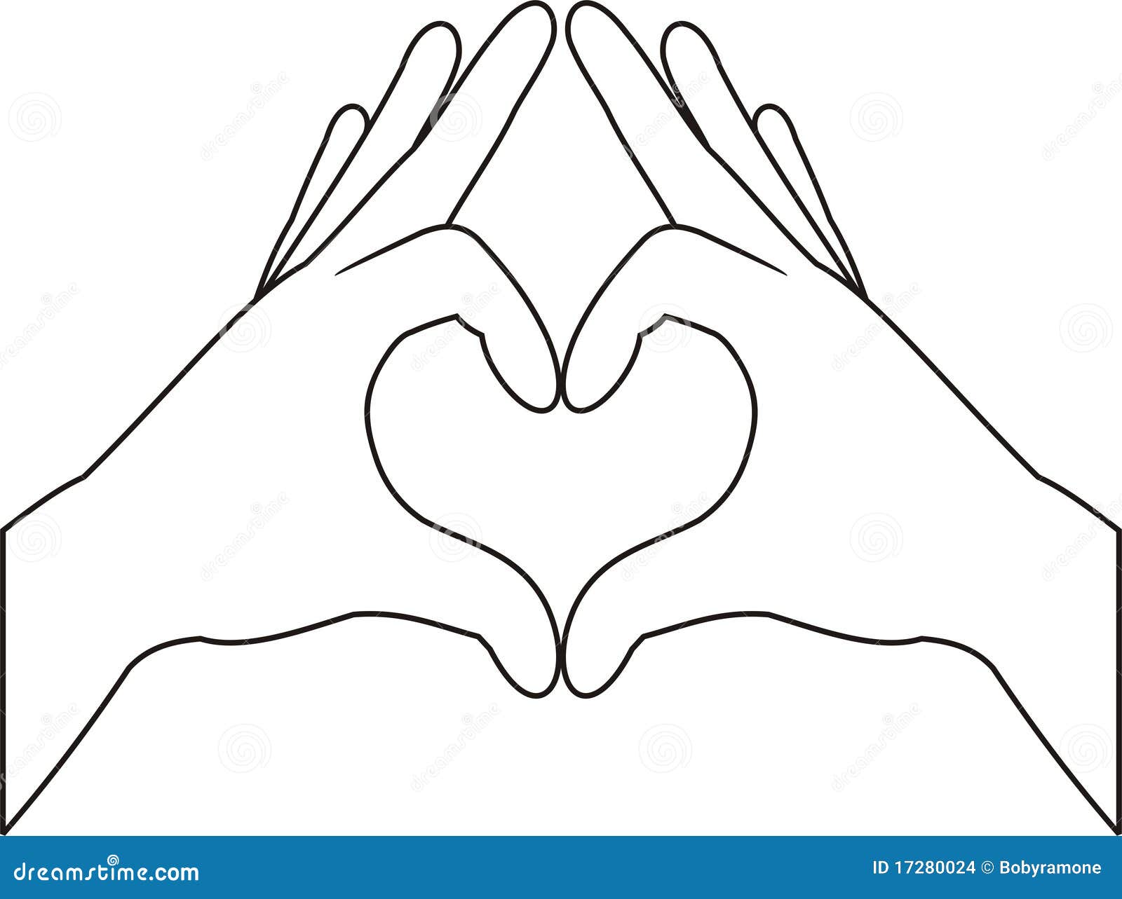 Mains et symbole de coeur illustration de vecteur. Illustration du ...