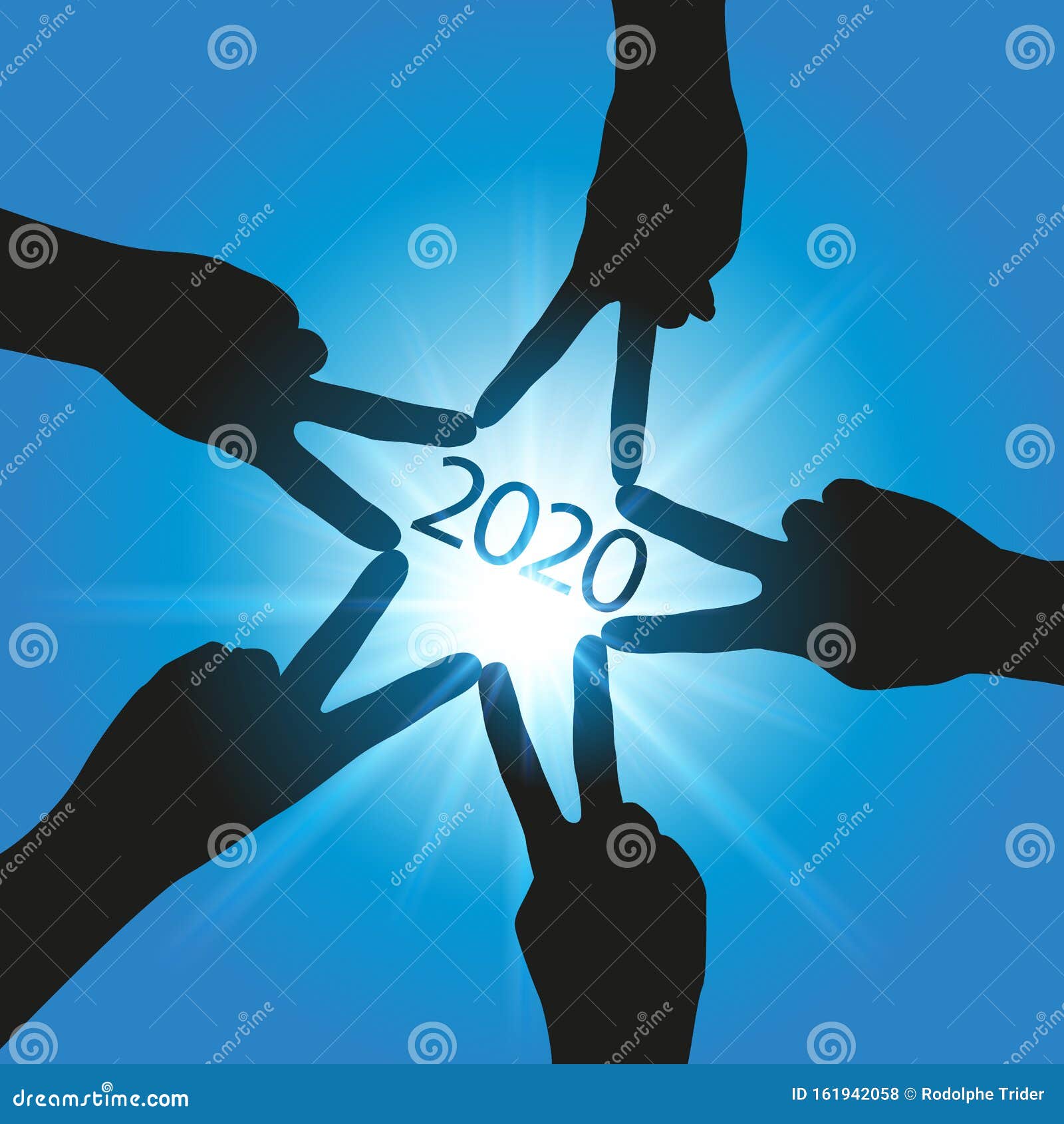 2020 Greeting Card Using the Concept of Success through Teamwork Stock ...