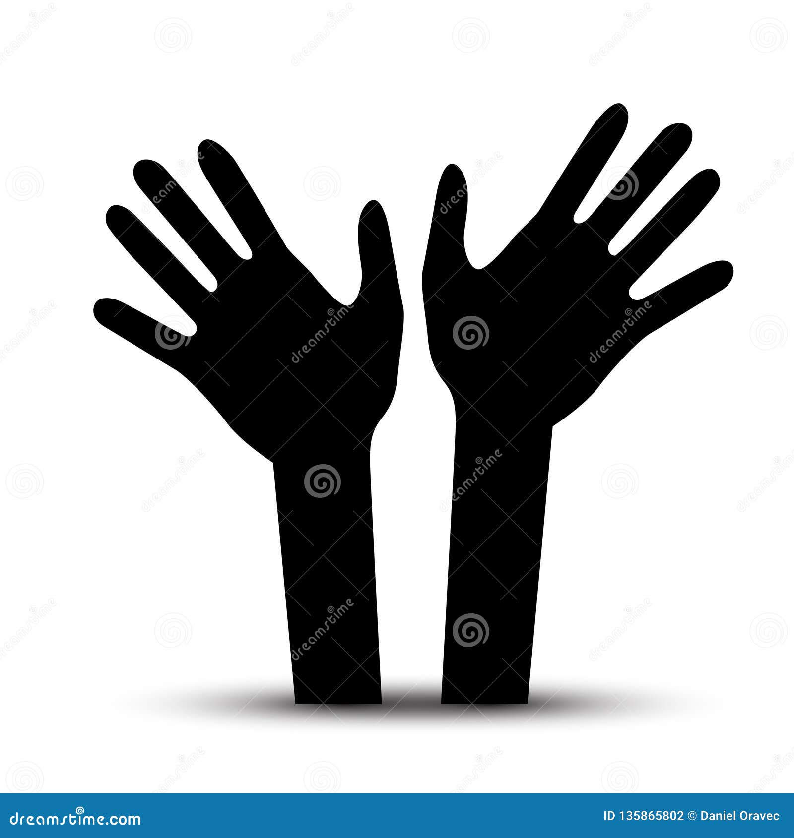 Mains Humaines Symbole De Main De Paume Illustration de Vecteur ...