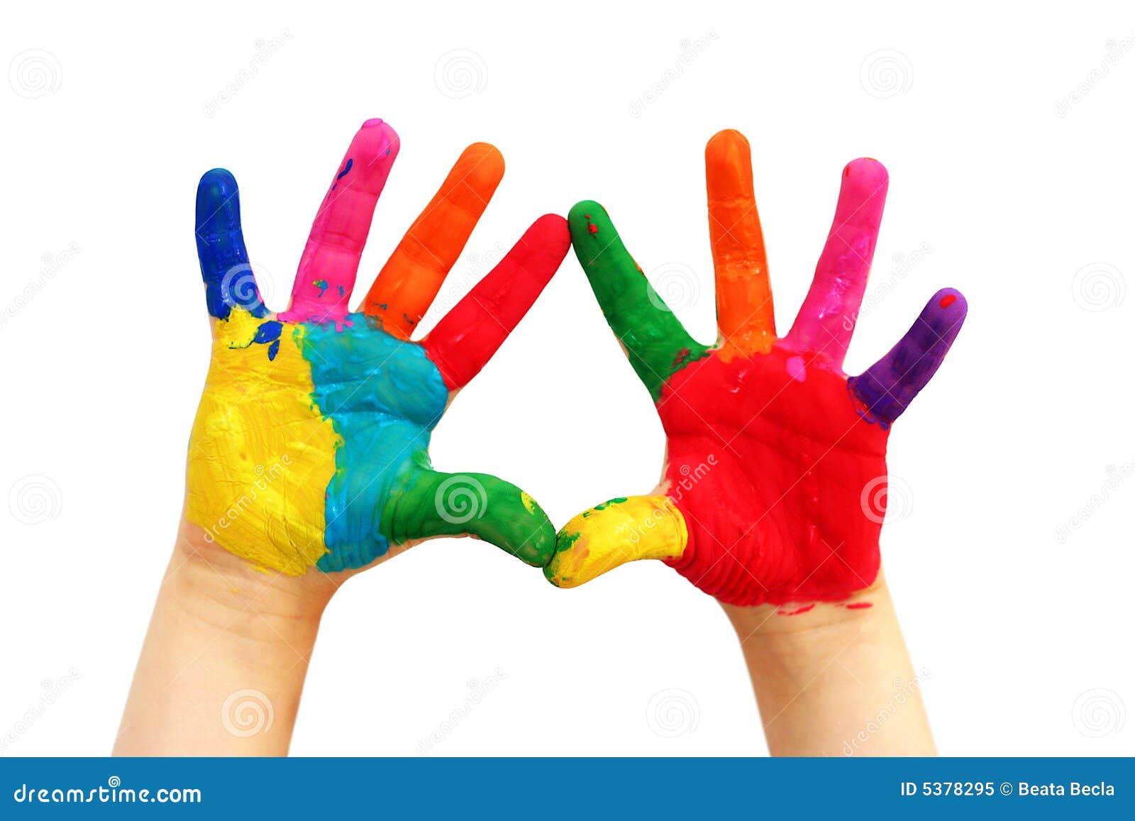 Mains Peintes D'enfant Photo libre de droits - Image: 5378295