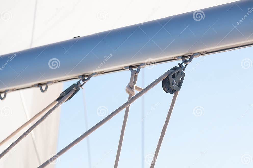 Mainsheet and Roller with Rope Stock Photo - Image of rope, boom: 36182824