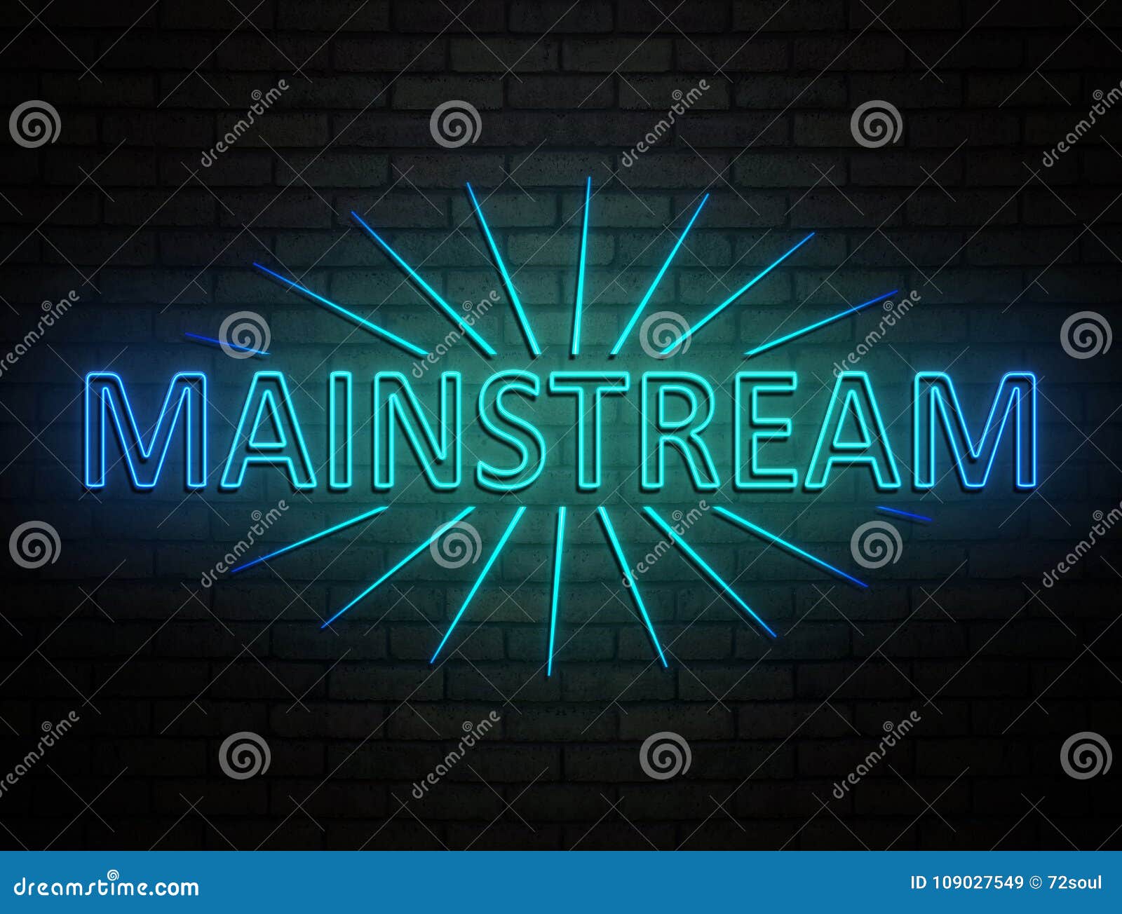 Mainstream neon concept. stock illustration. Illustration of recognized ...
