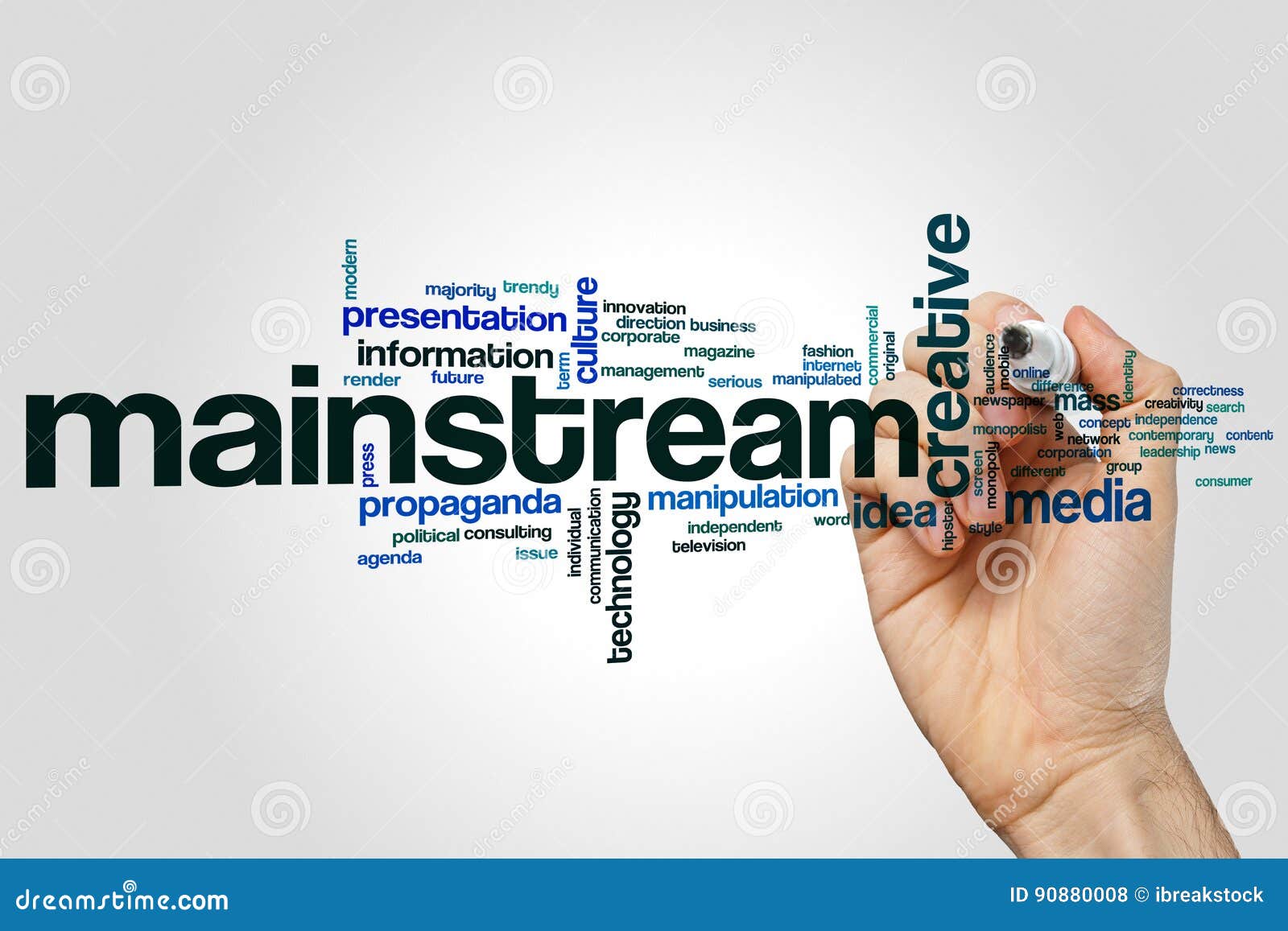 Mainstream word cloud stock photo. Image of audience - 90880008
