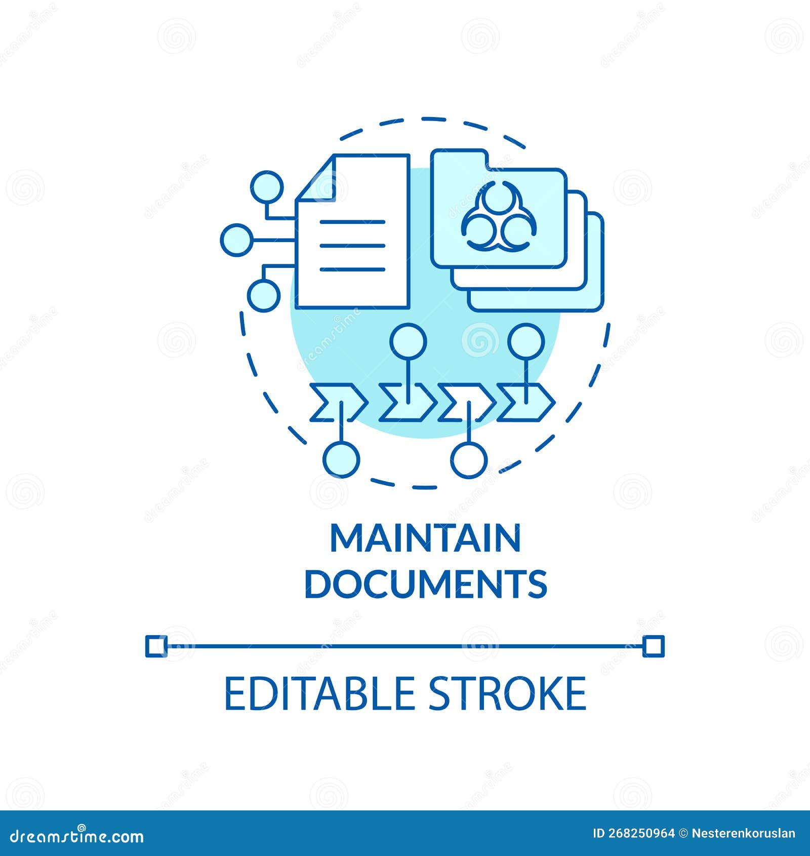 Maintain Documents Turquoise Concept Icon Stock Vector - Illustration of outline, technology ...