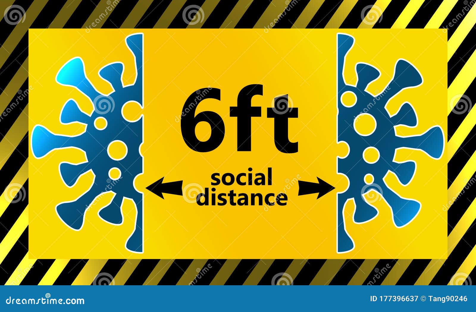 Maintain 6 Feet Distance for Social Distance Stock Illustration ...