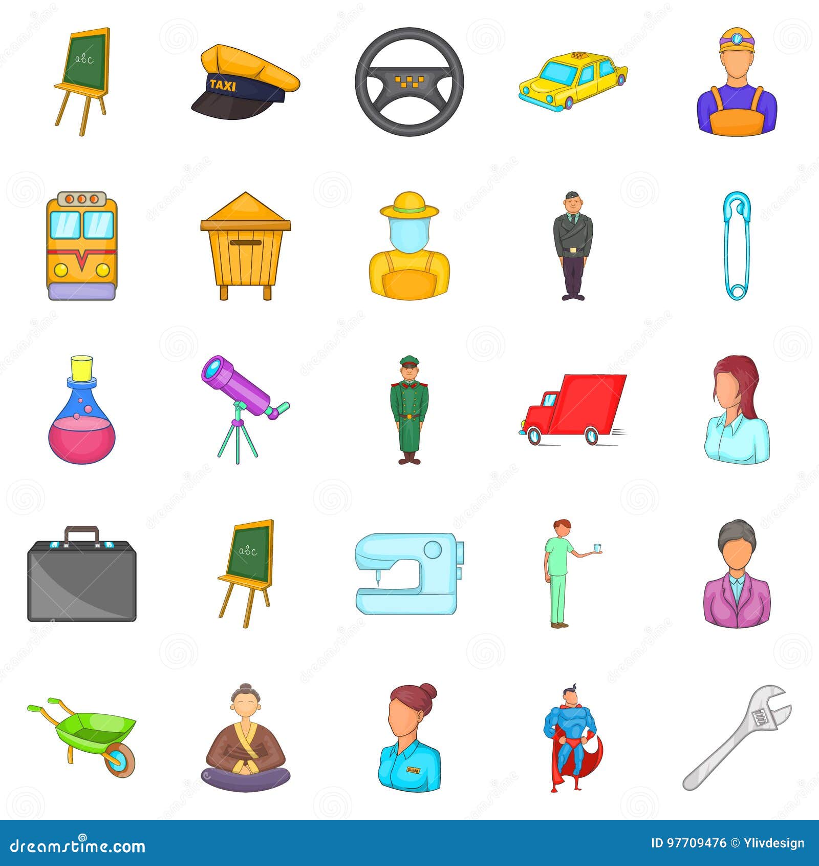 Maintain Icons Set, Cartoon Style Stock Vector - Illustration of ...