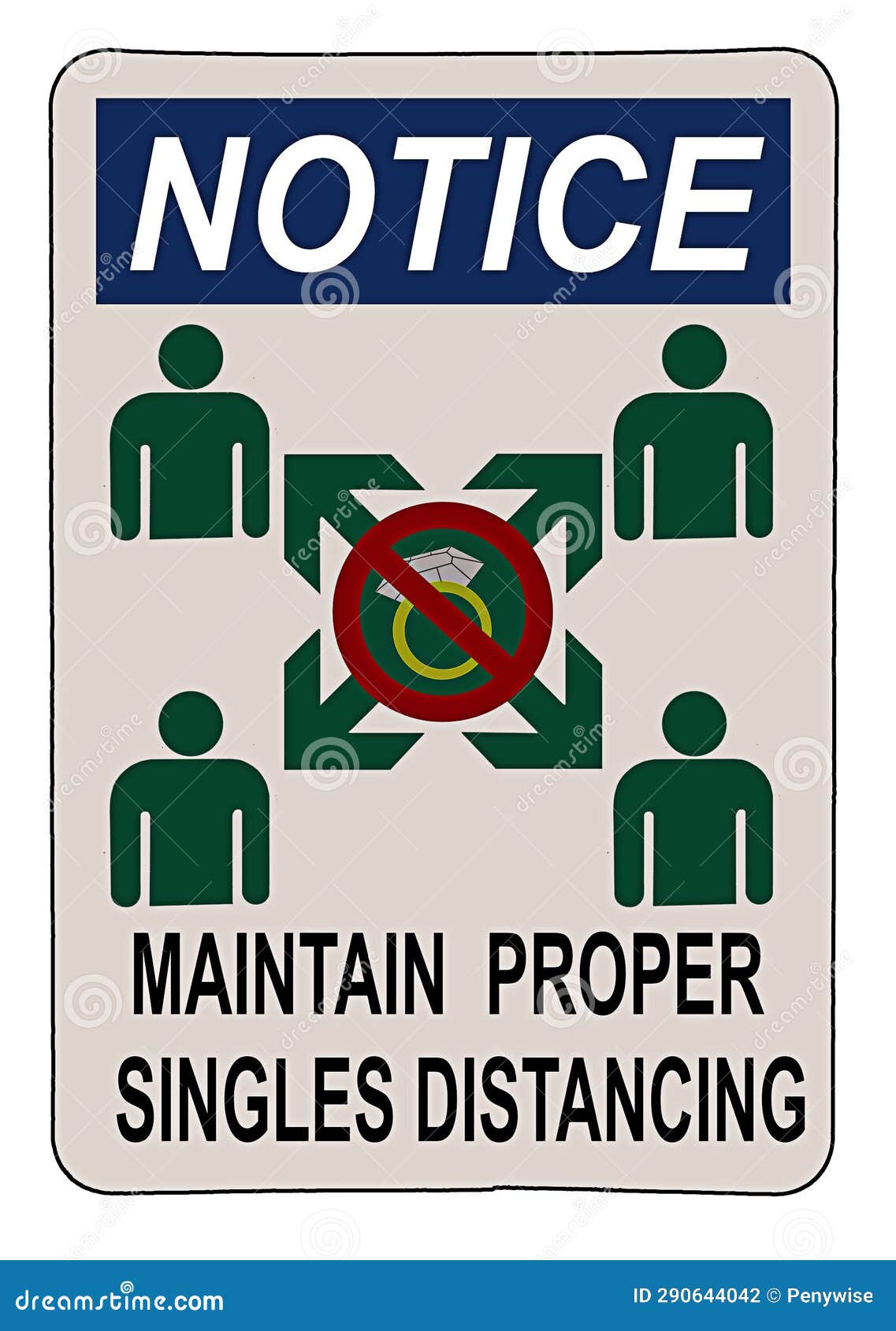 Maintain Proper Single Distancing Stock Illustration - Illustration of ...