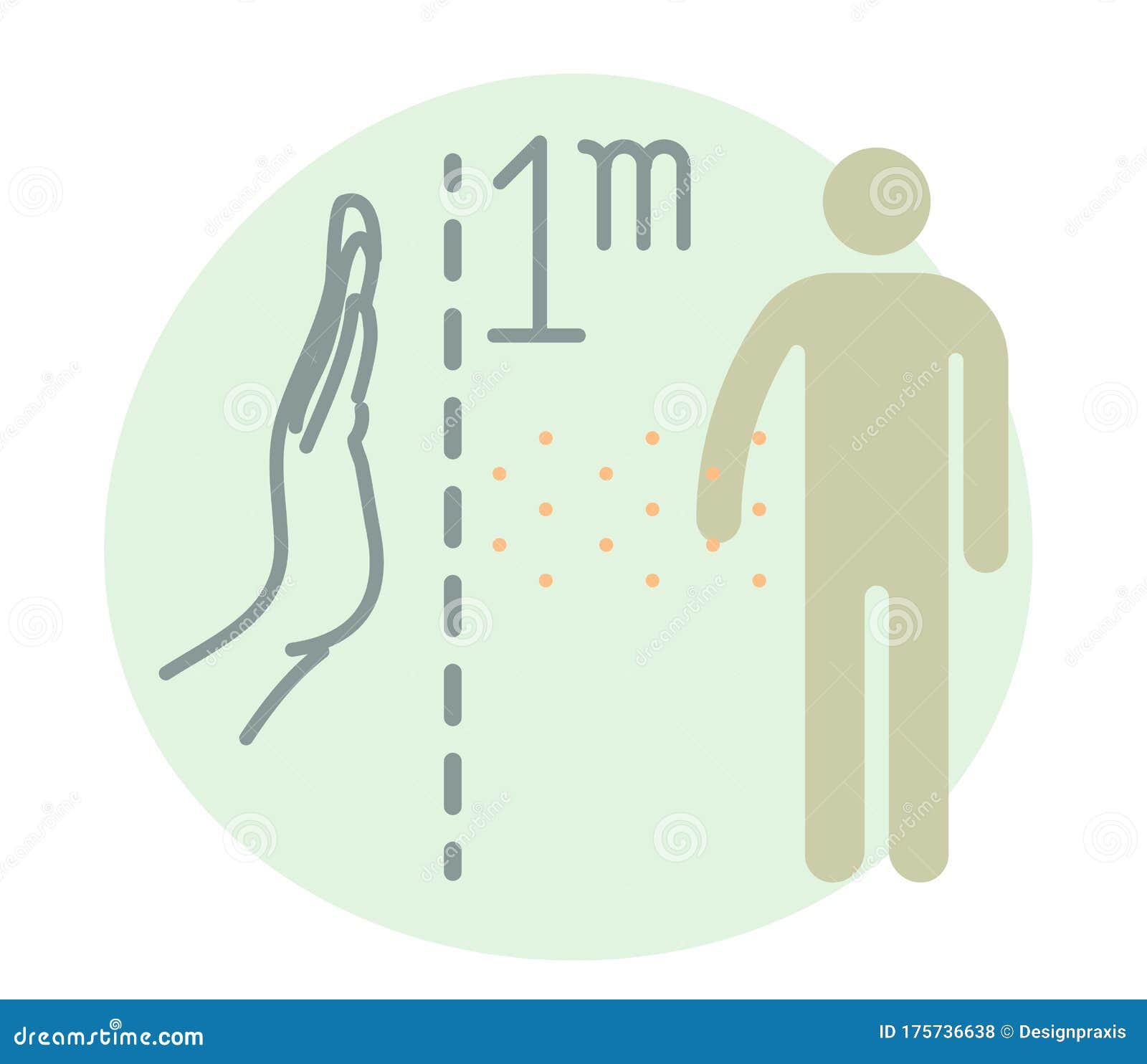 Maintain Safe Distance 1 Meter - Icon Stock Vector - Illustration of ...