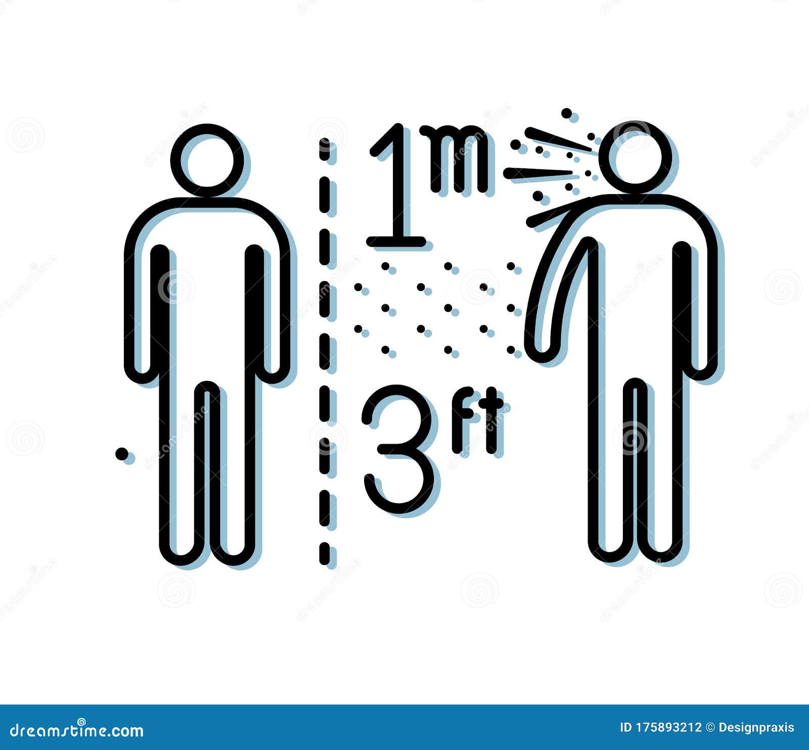 Maintain Safe Distance 1 Meter - Icon Stock Illustration - Illustration ...
