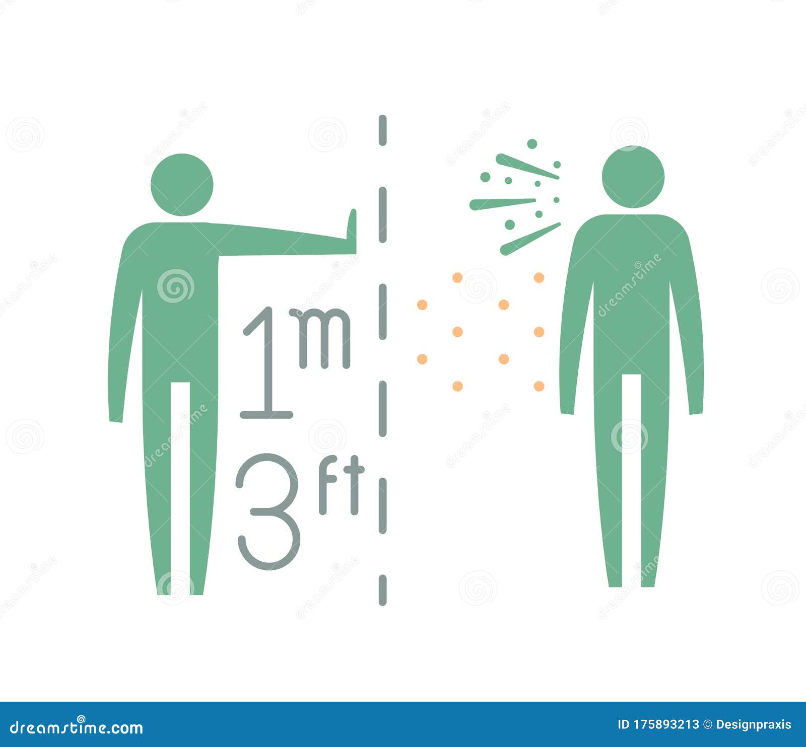 Maintain Safe Distance 1 Meter - Icon Stock Illustration - Illustration ...