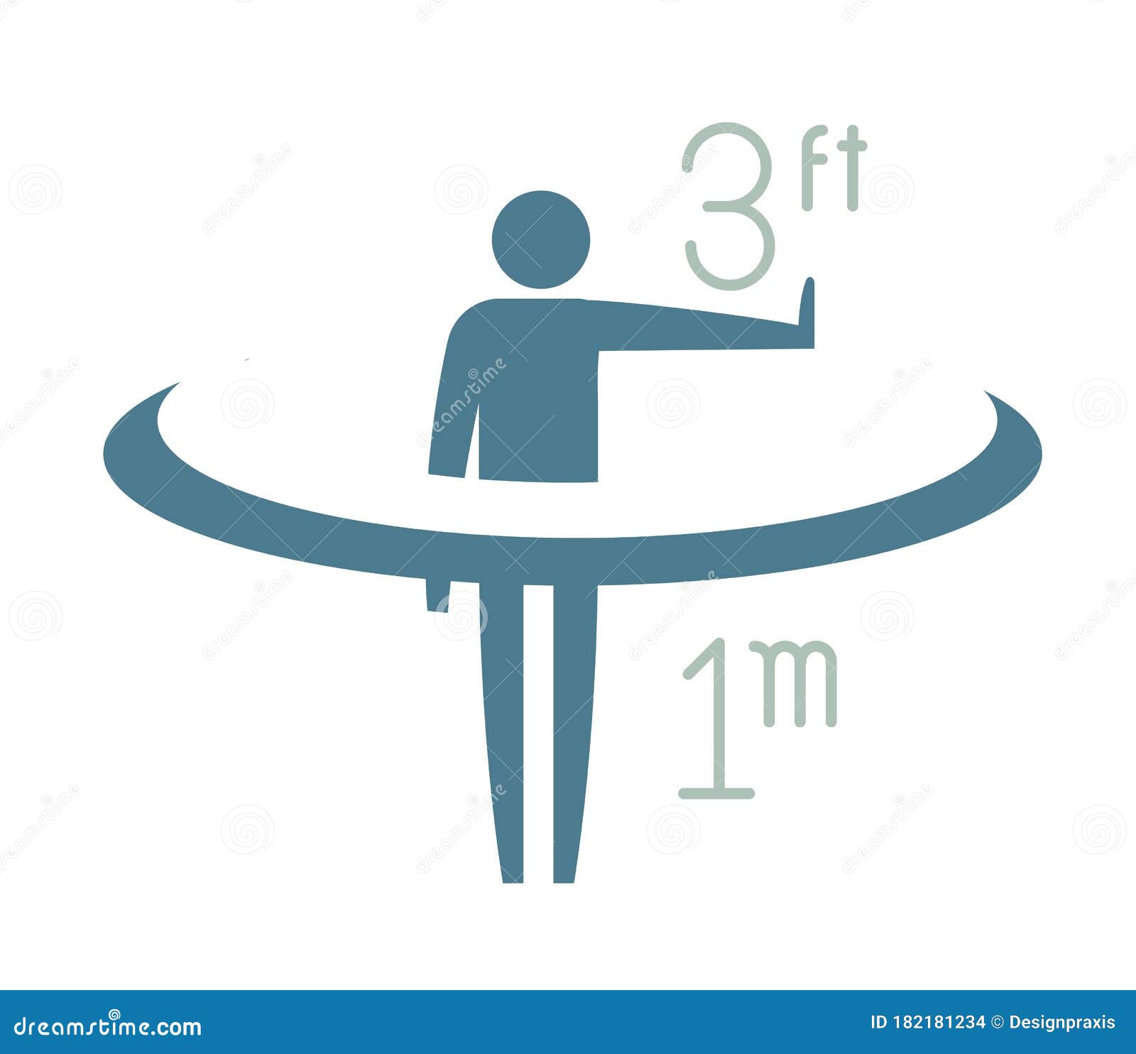 Maintain Safe Distance 1 Meter - Icon Stock Vector - Illustration of ...