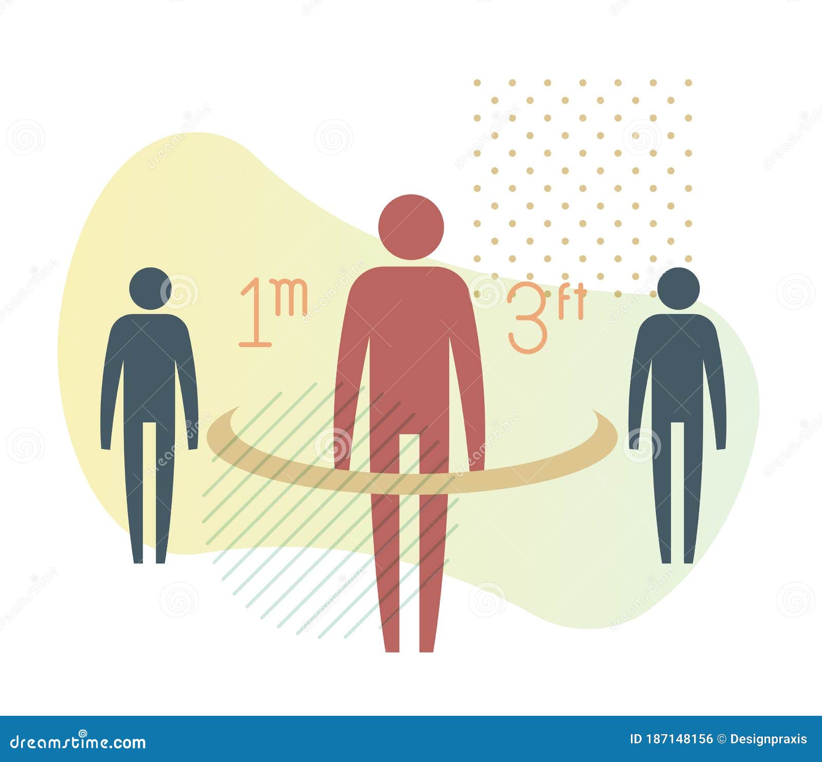 Maintain Safe Distance 1 Meter - Icon Stock Vector - Illustration of ...