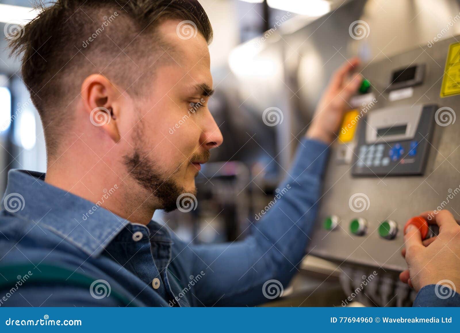 Maintained Worker Operating Control Machine Stock Photo - Image of ...